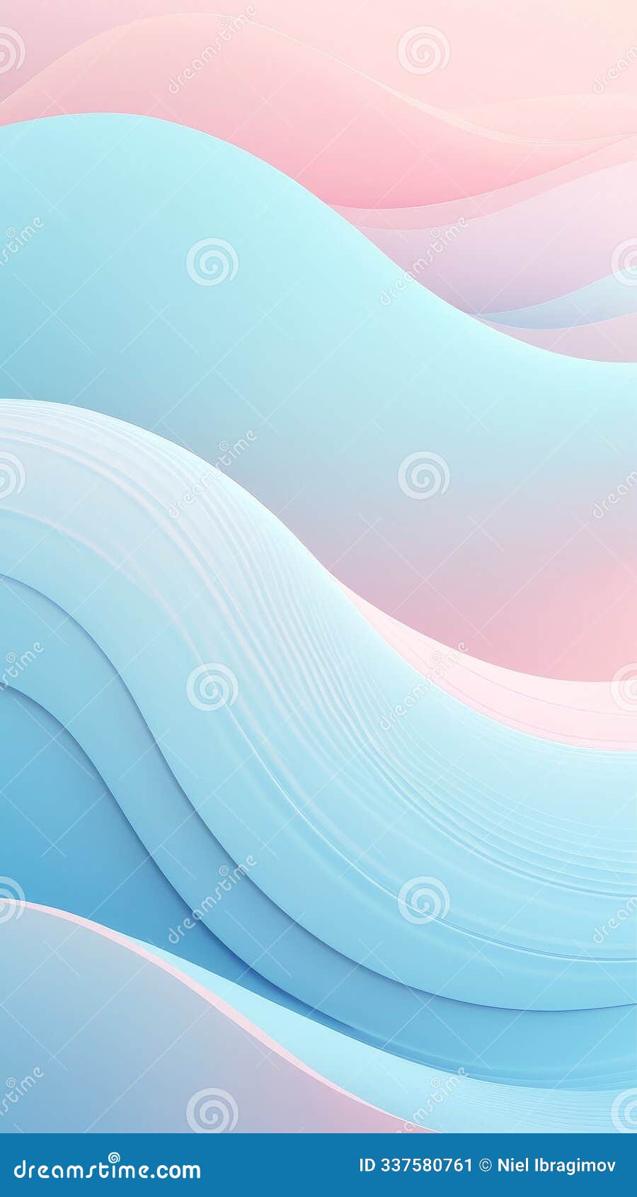 Pastel Illustration of Swirling Waves and Wind. Stock Image - Image of ...