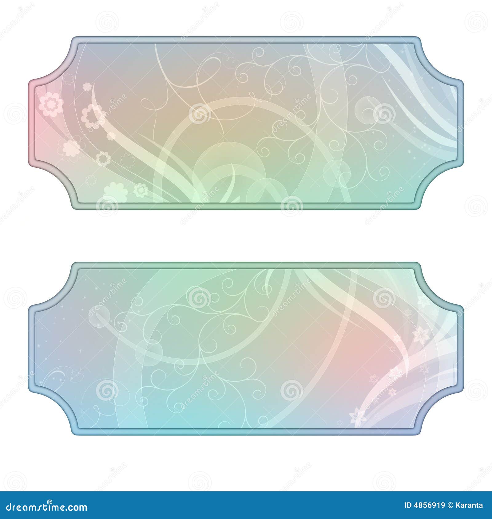 Pastel labels with flowers stock illustration. Illustration of green ...