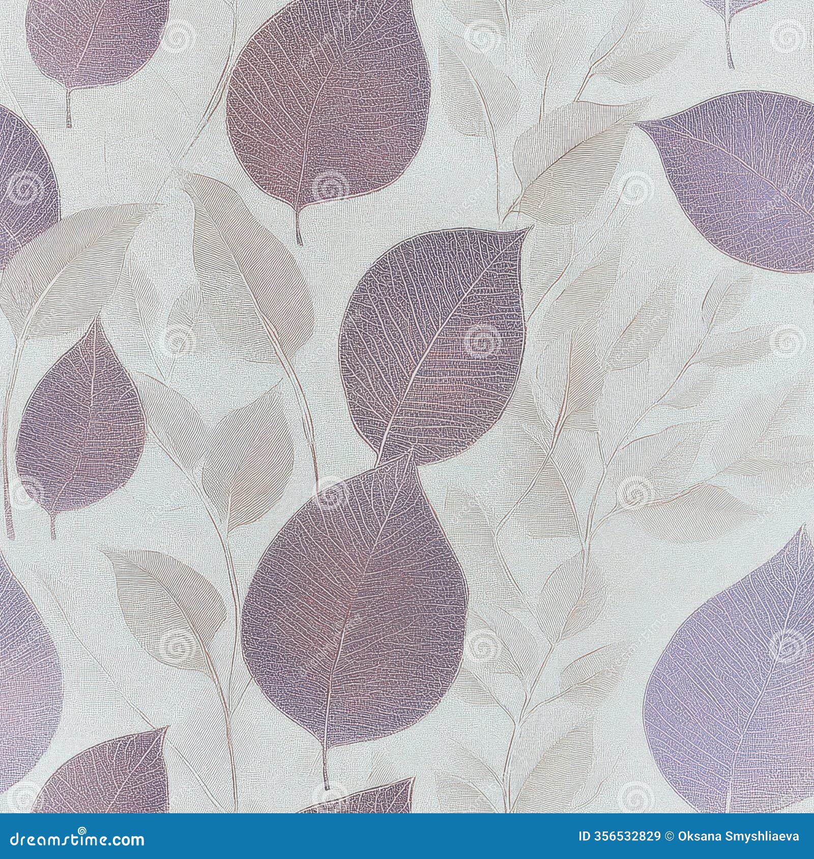 Pastel Leaf Pattern on Textured Background for Modern Nature Design ...