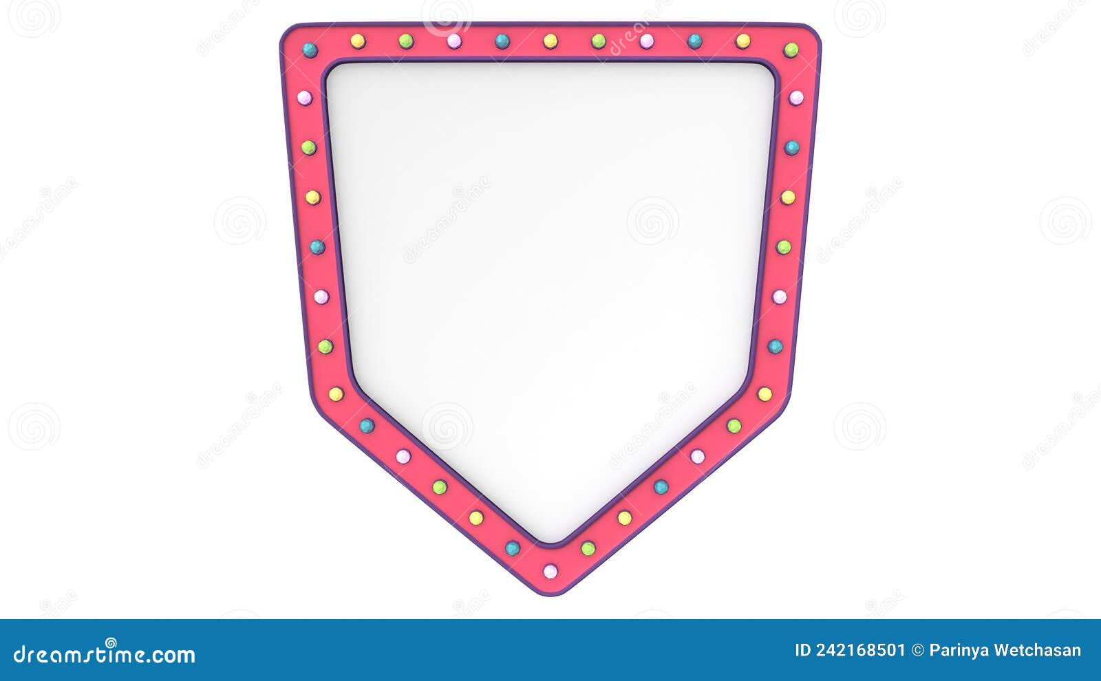 Pastel Light Board Sign Retro on White Background. 3d Rendering Stock ...