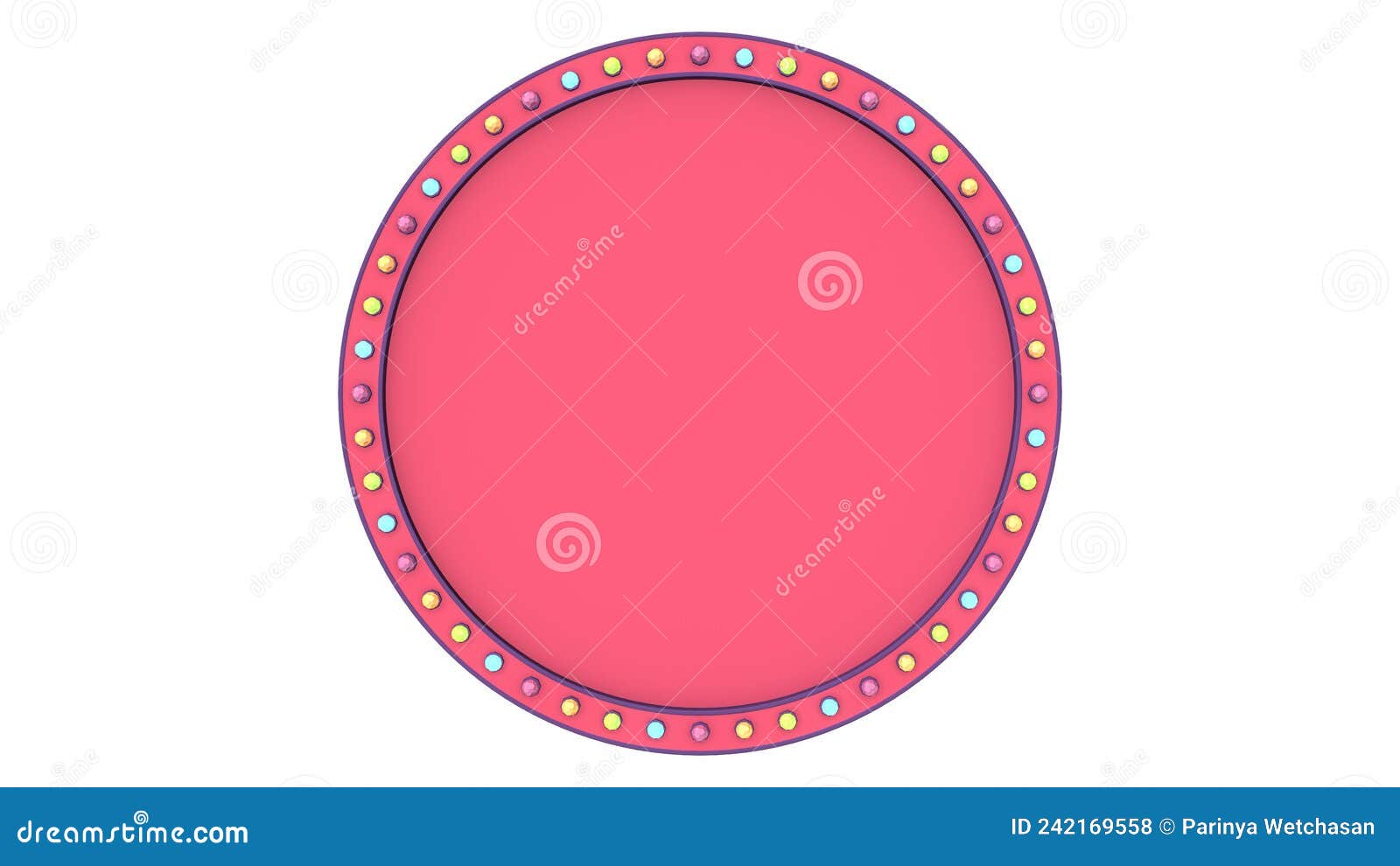 Pastel Light Board Sign Retro on White Background. 3d Rendering Stock ...