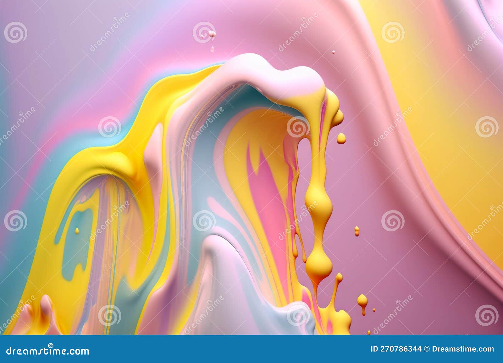 Pastel Liquid Paint Flows Background. Creamy Color Fluid Stock Photo ...