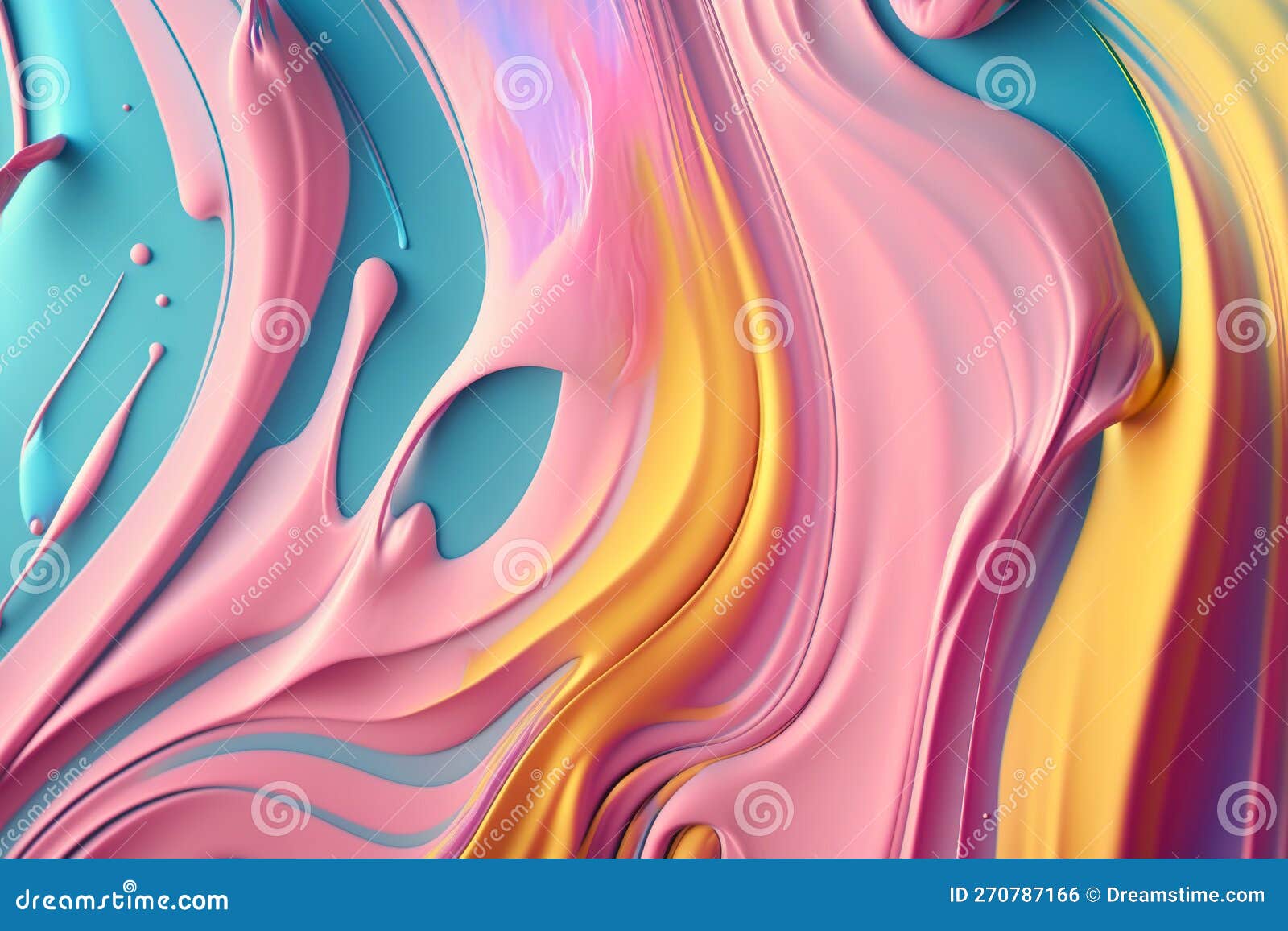 Pastel Liquid Paint Flows Background. Creamy Color Fluid Stock ...