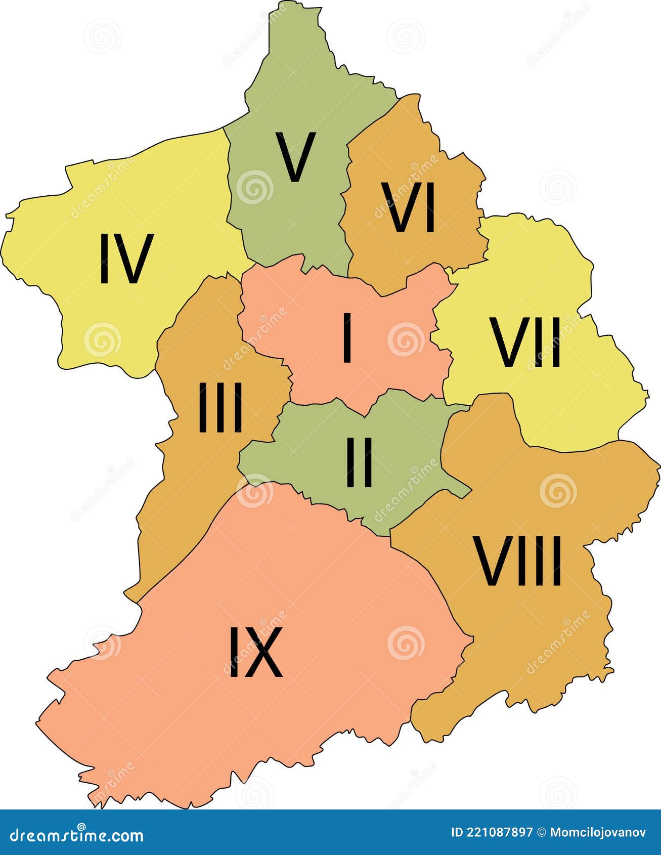 Pastel Map of Districts of Essen, Germany Stock Vector - Illustration ...