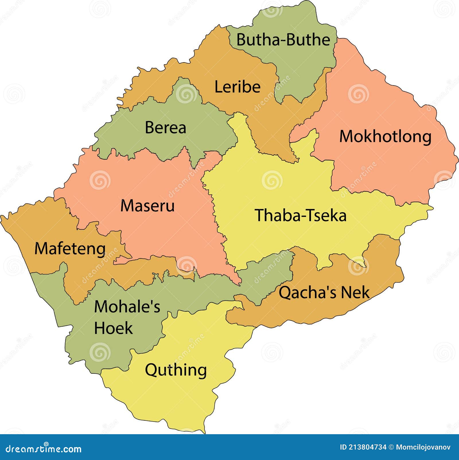 Pastel map of Lesotho stock vector. Illustration of geography - 213804734