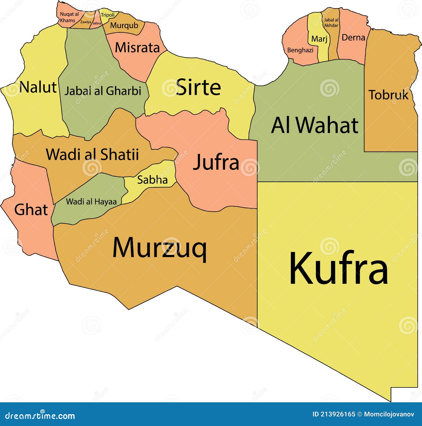 Pastel map of Libya stock vector. Illustration of emblem - 213926165