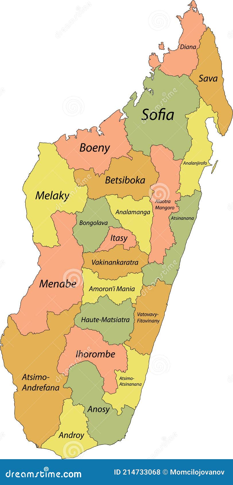 Map Of Madagascar Black Thick Outline Highlighted With Neighbor ...