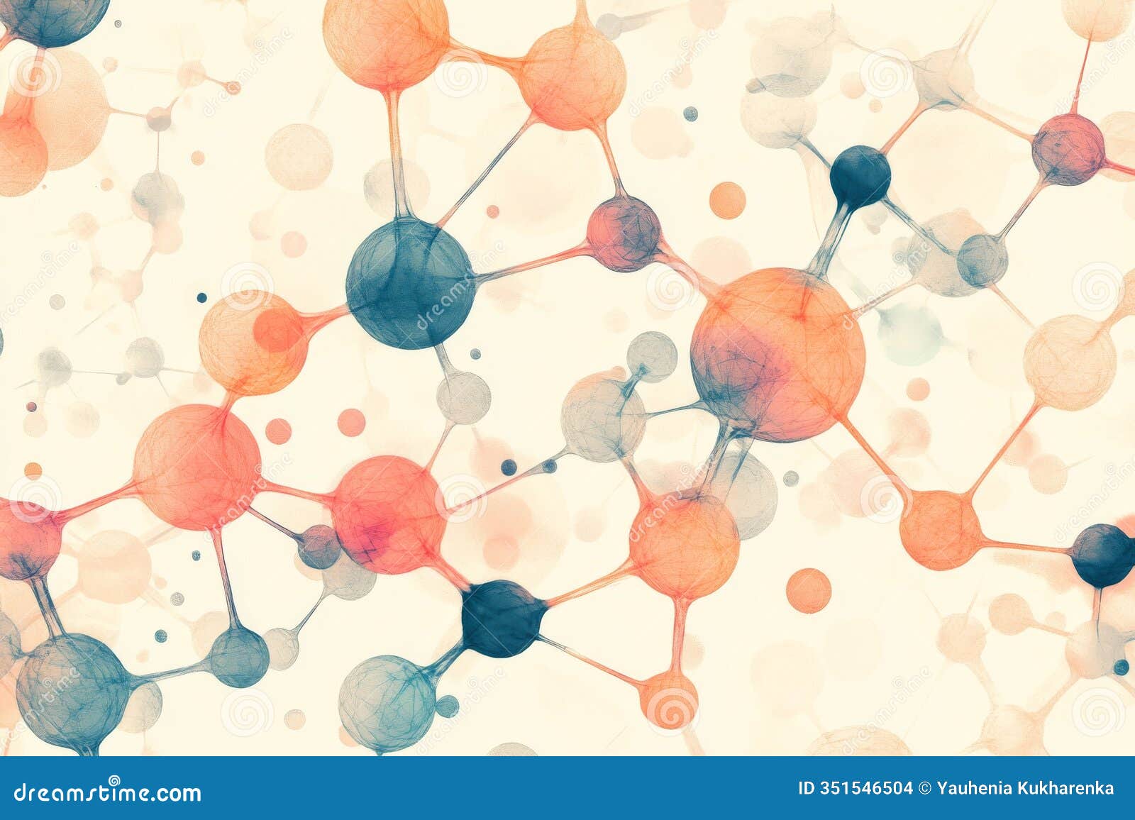 Pastel Molecular Structures Illustration Stock Illustration ...