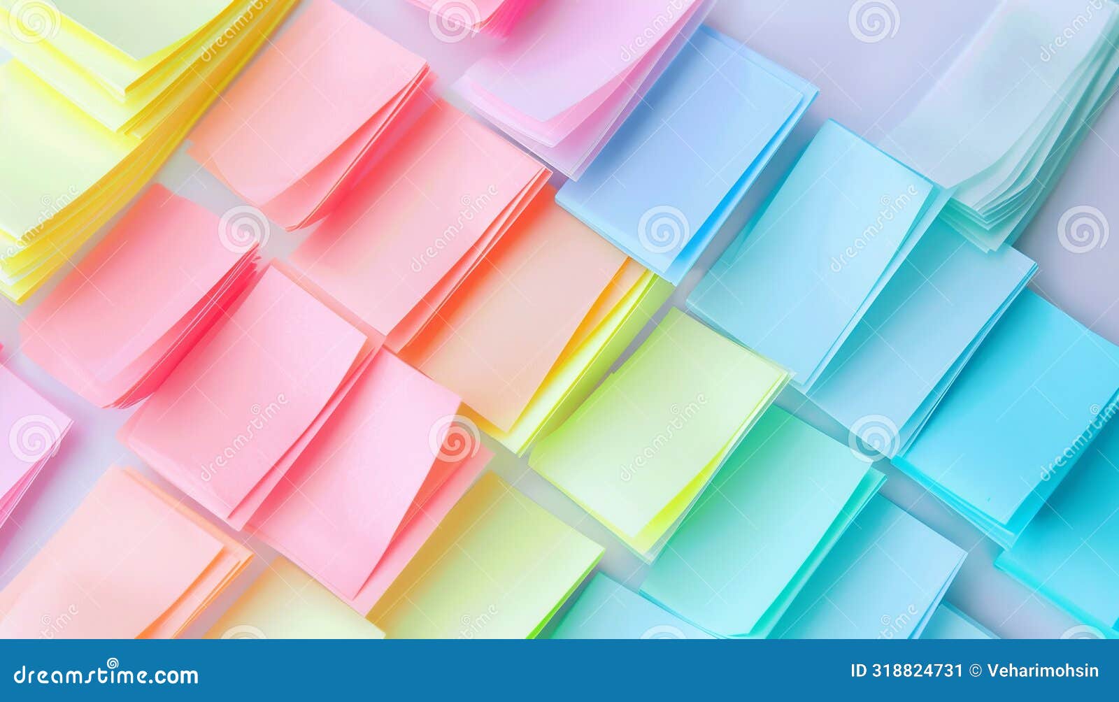 Pastel and Neon Sticky Notes or Paper Index or Page Marker or Flags ...