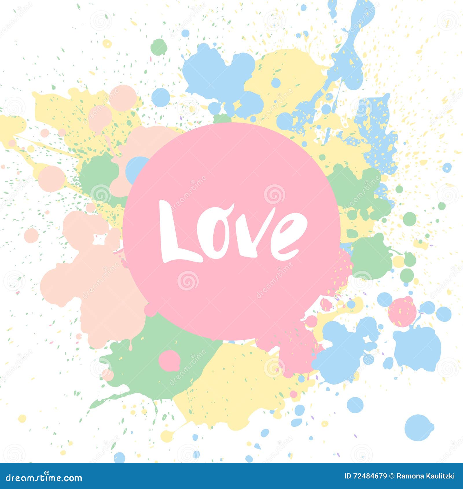 Pastel Paint Splashes stock illustration. Illustration of design - 72484679