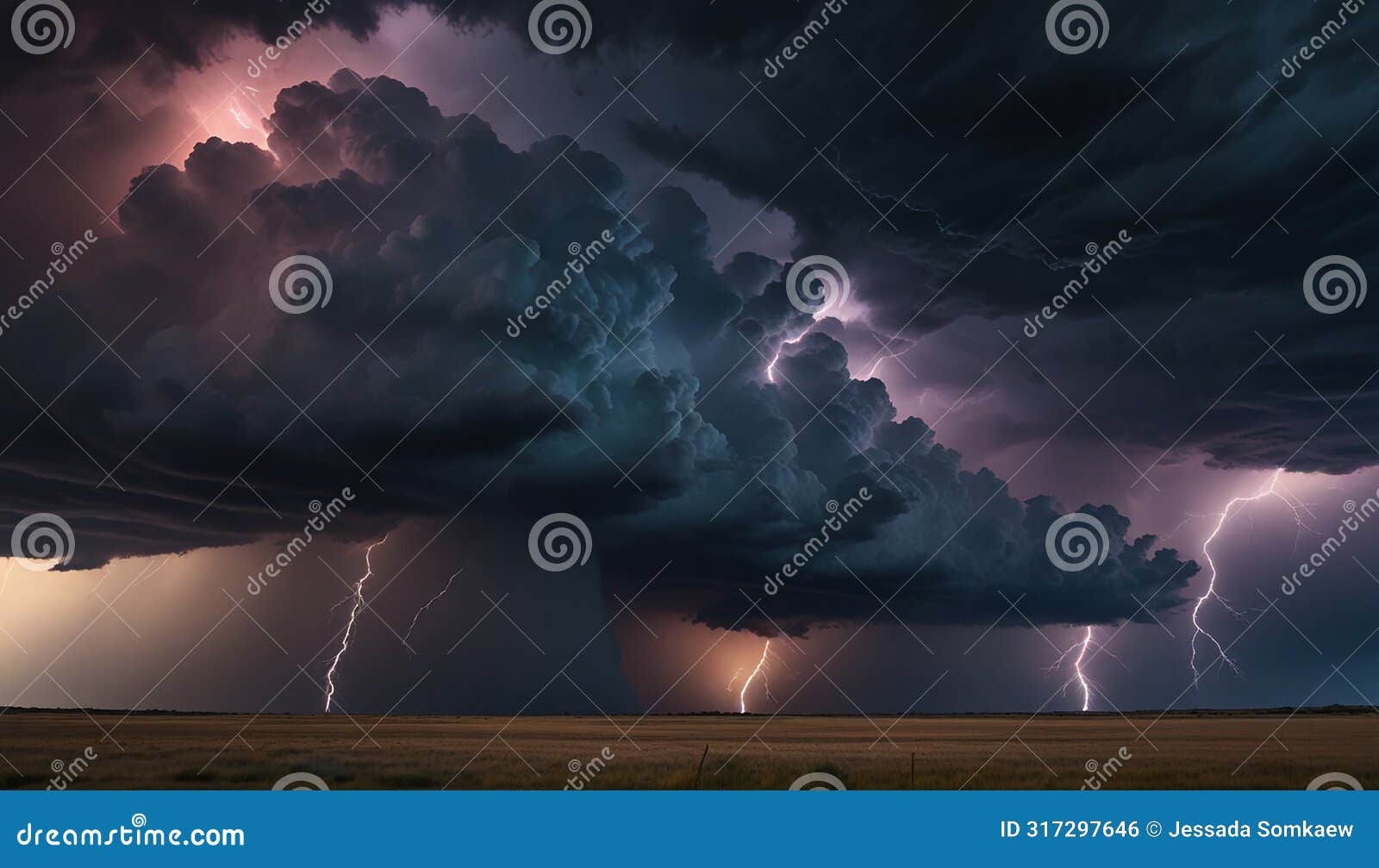 Pastel Painting: a Dramatic, Storm-chasing Landscape, Featuring Dark ...