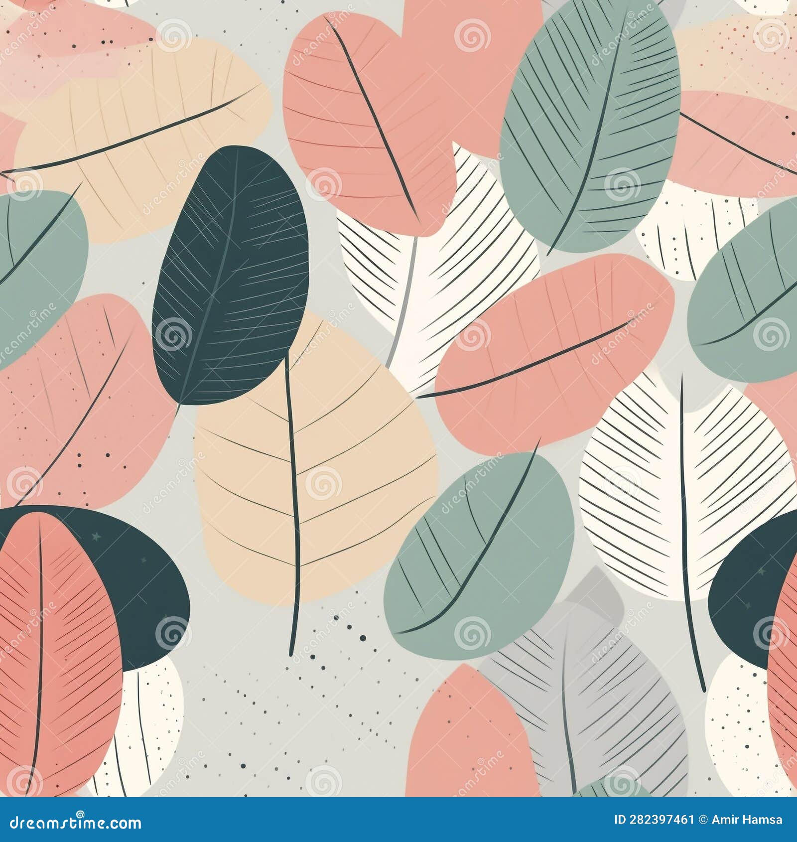 Pastel pattern leaf stock illustration. Illustration of seamless ...