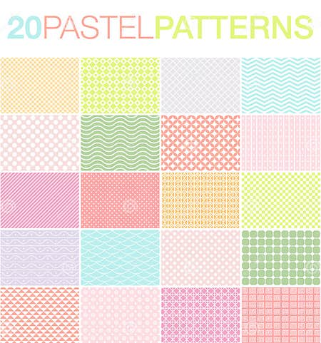 20 Pastel Patterns stock illustration. Illustration of colored - 46422992