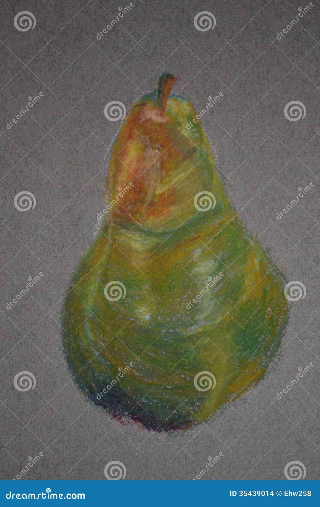 Pastel Pear Illustration stock illustration. Illustration of realistic ...