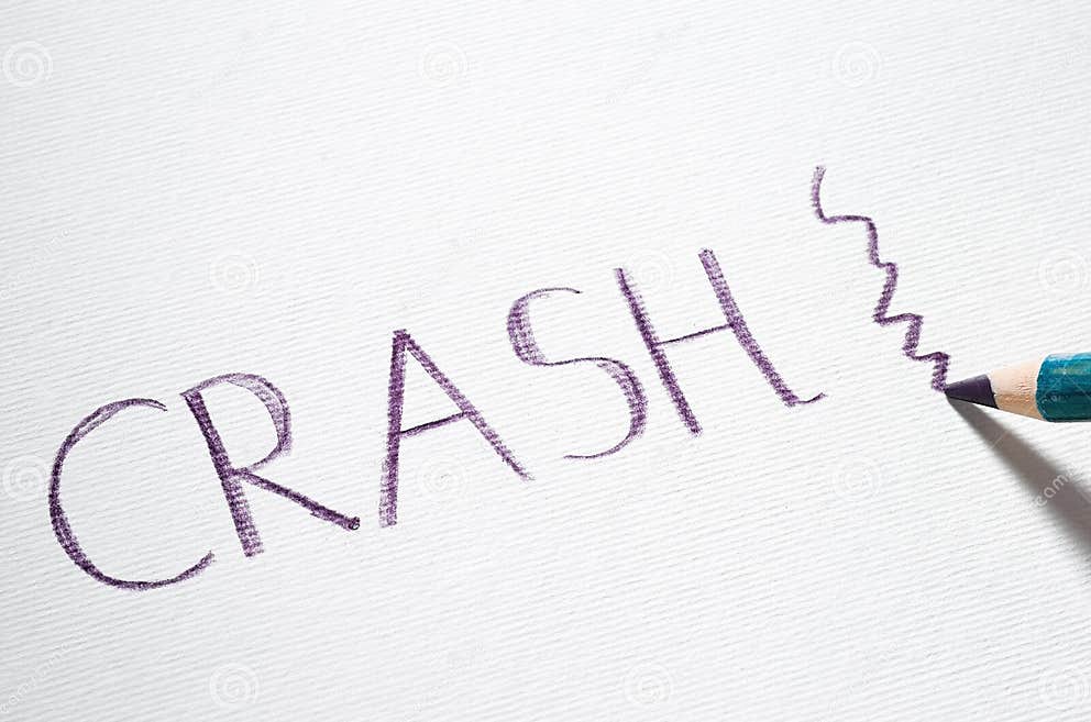 Pastel Pencil Writing the Word Crash Stock Image - Image of pressure ...