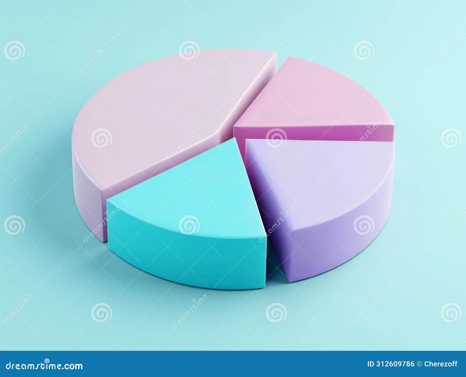 Pastel Pie Chart on Blue Background Stock Photo - Image of statistics ...