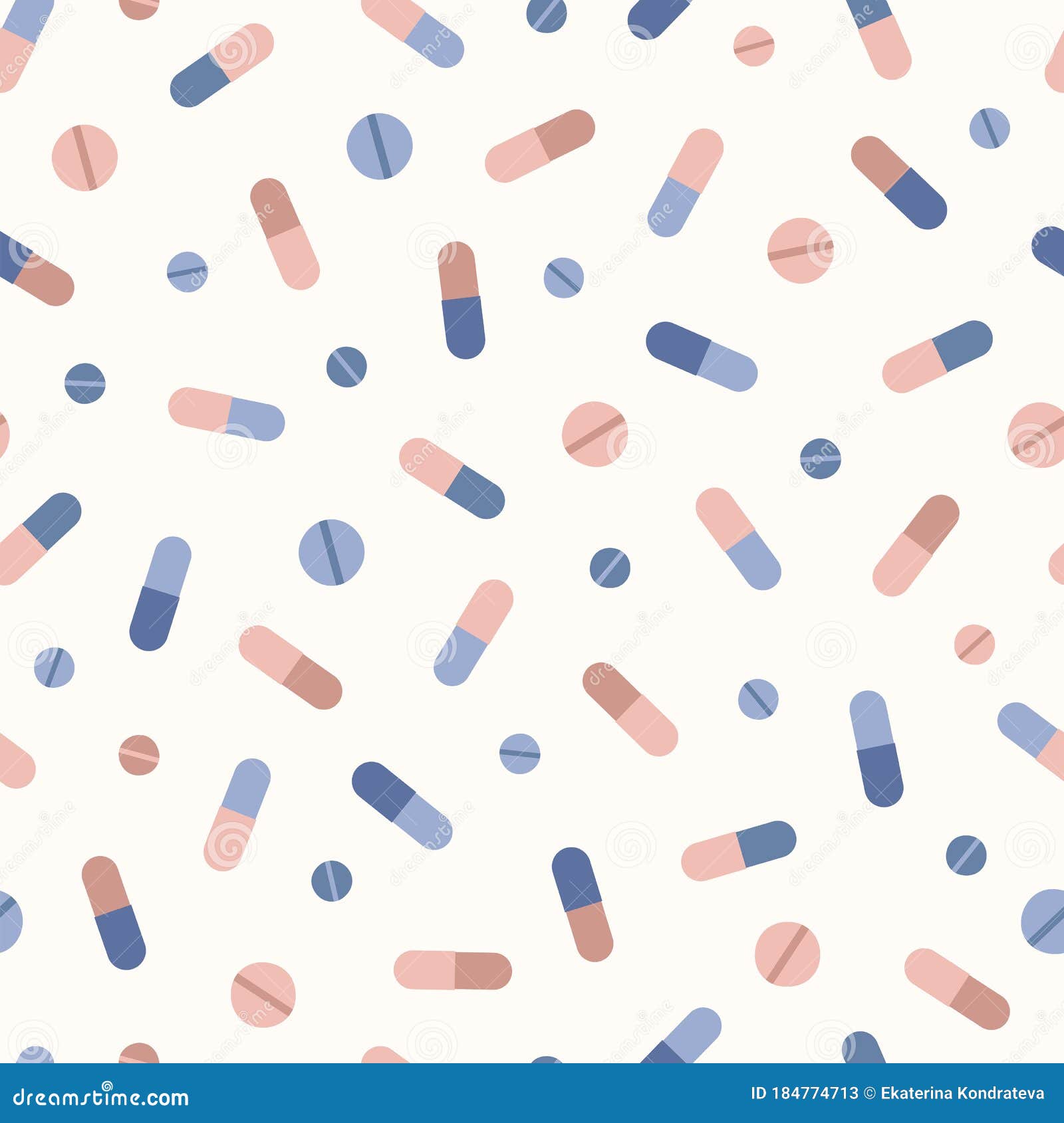 Pastel Pills and Capsules. Vector Seamless Pattern Stock Vector ...