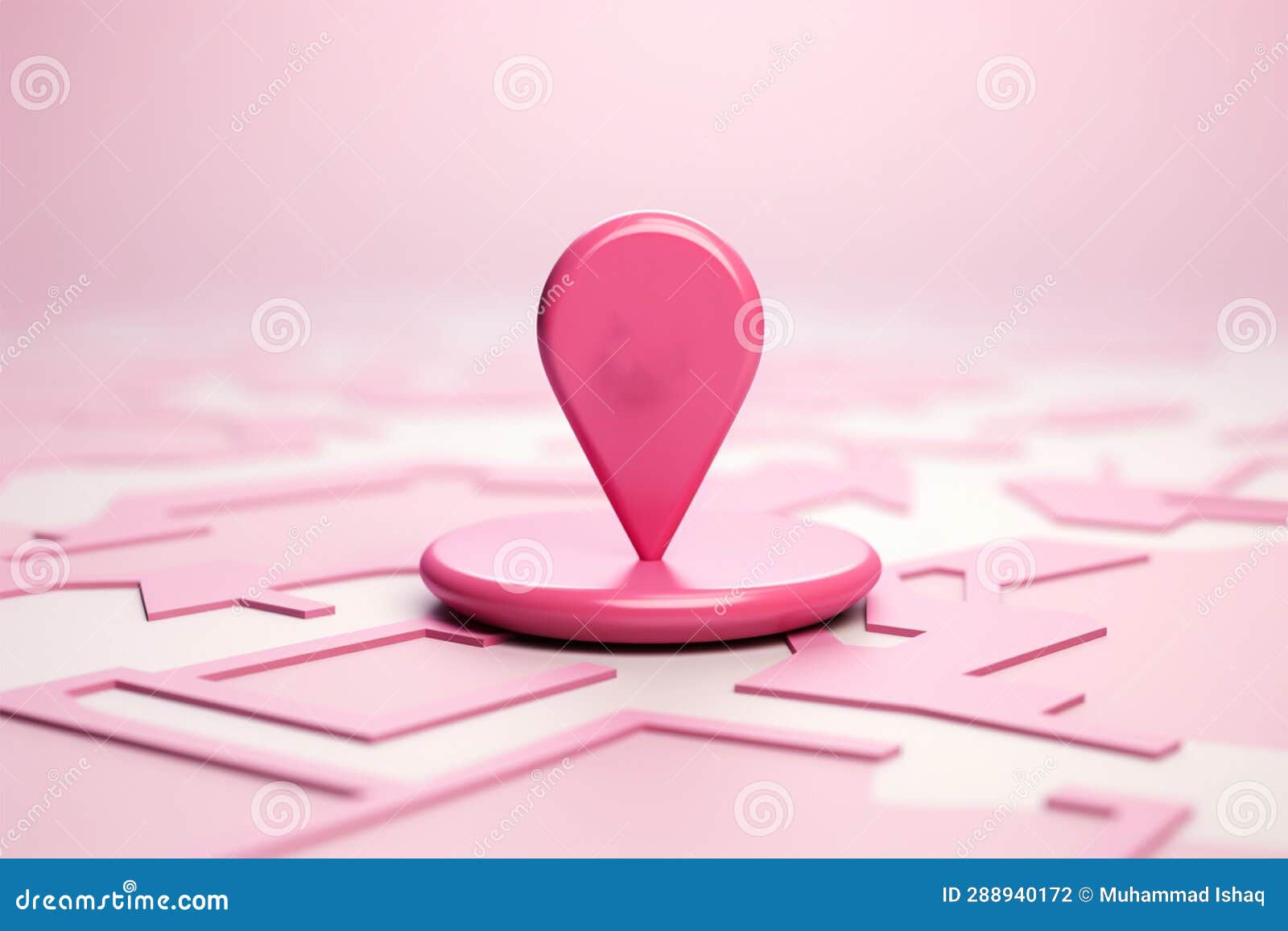Pastel Pink 3D Icon Marks a Map Location for Easy Navigation Stock ...