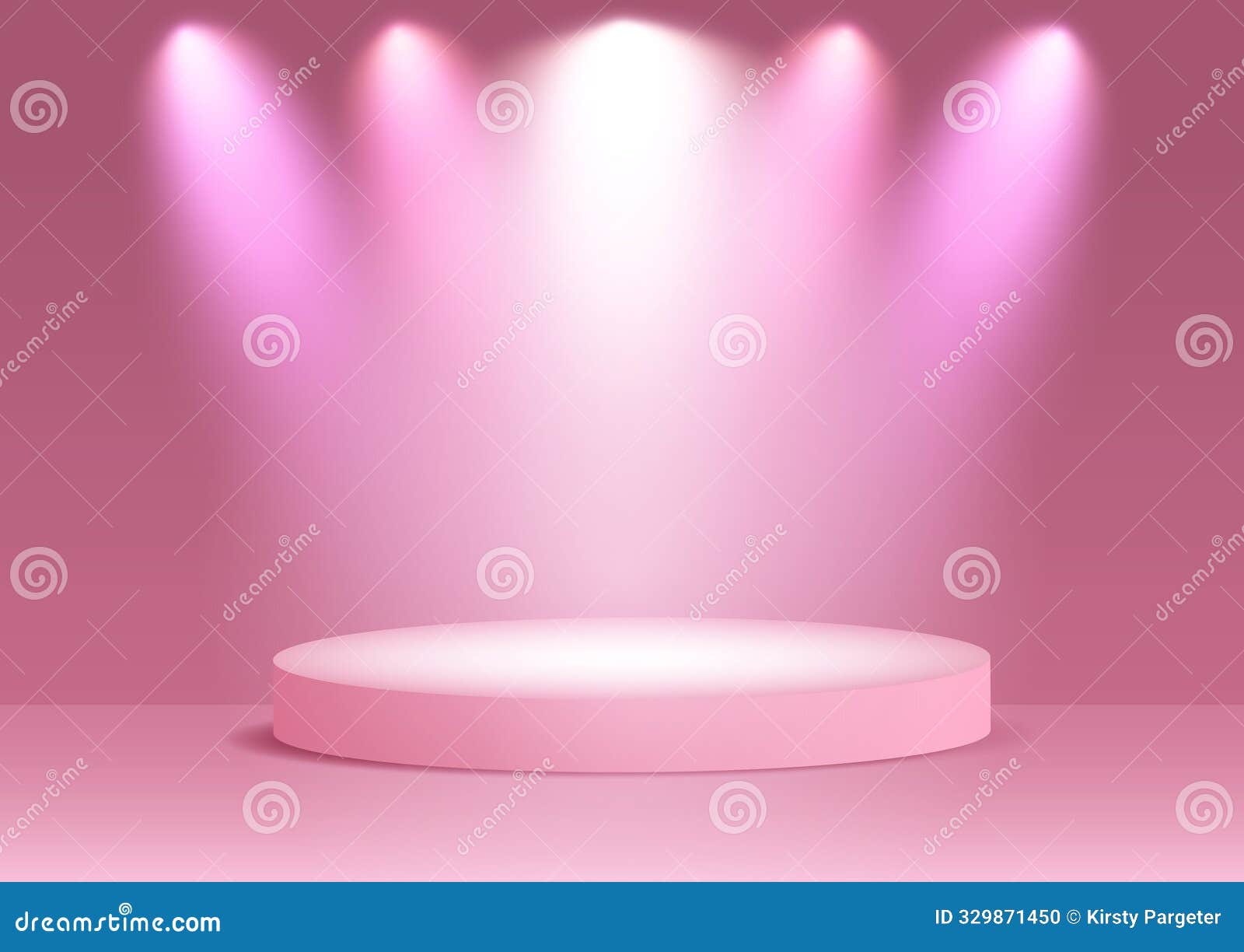 Pastel Pink Display Background with Spotlights Shining Onto Empty ...