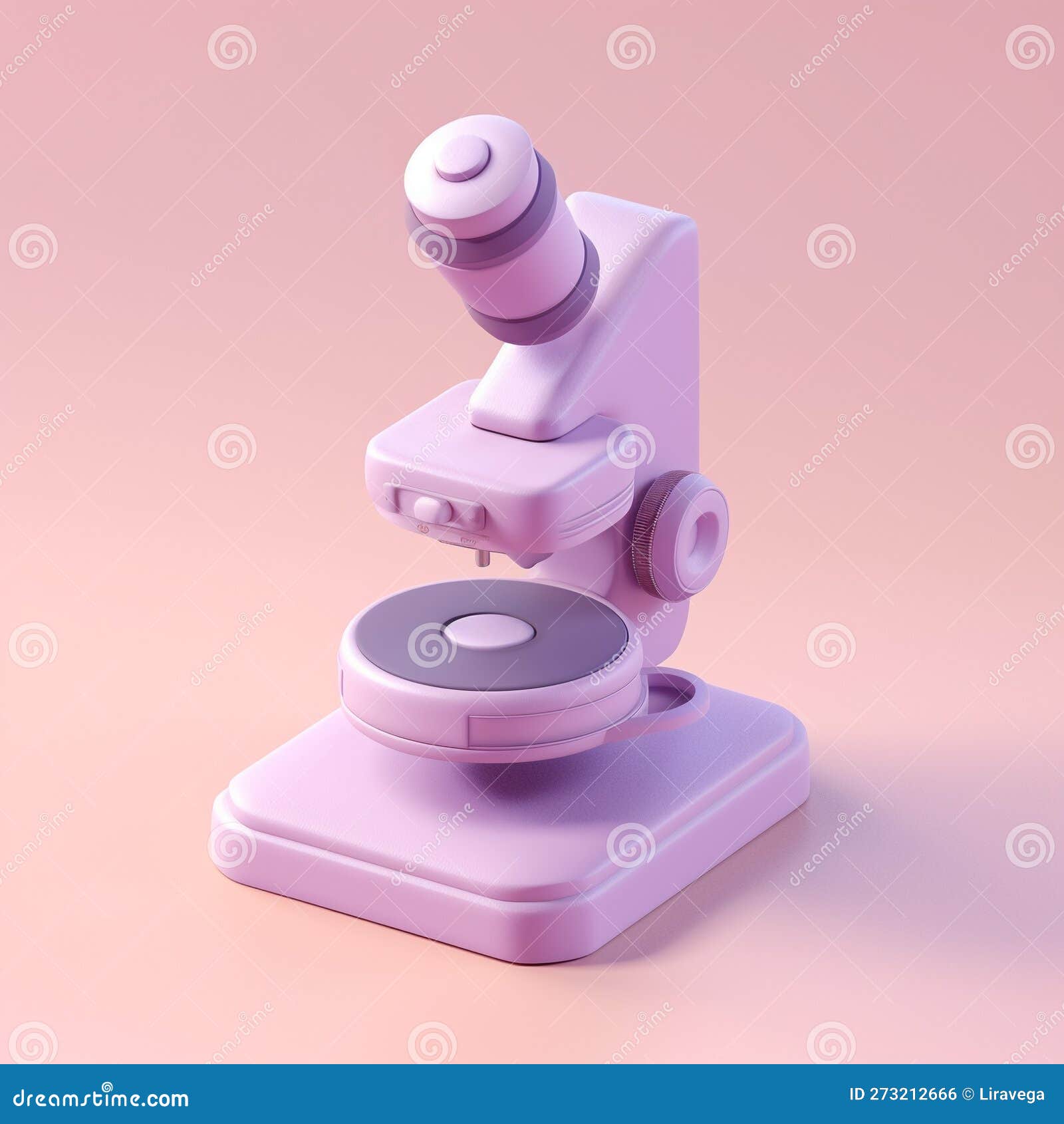 Pastel Pink Icon of 3d Lab Microscope Stock Illustration - Illustration ...