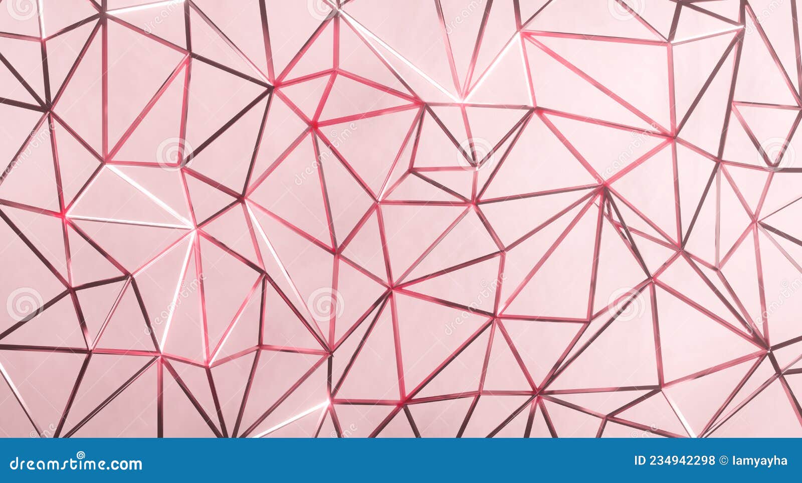 Pastel Pink Triangle Pattern Abstract Design. Cute 3d Rendering for ...