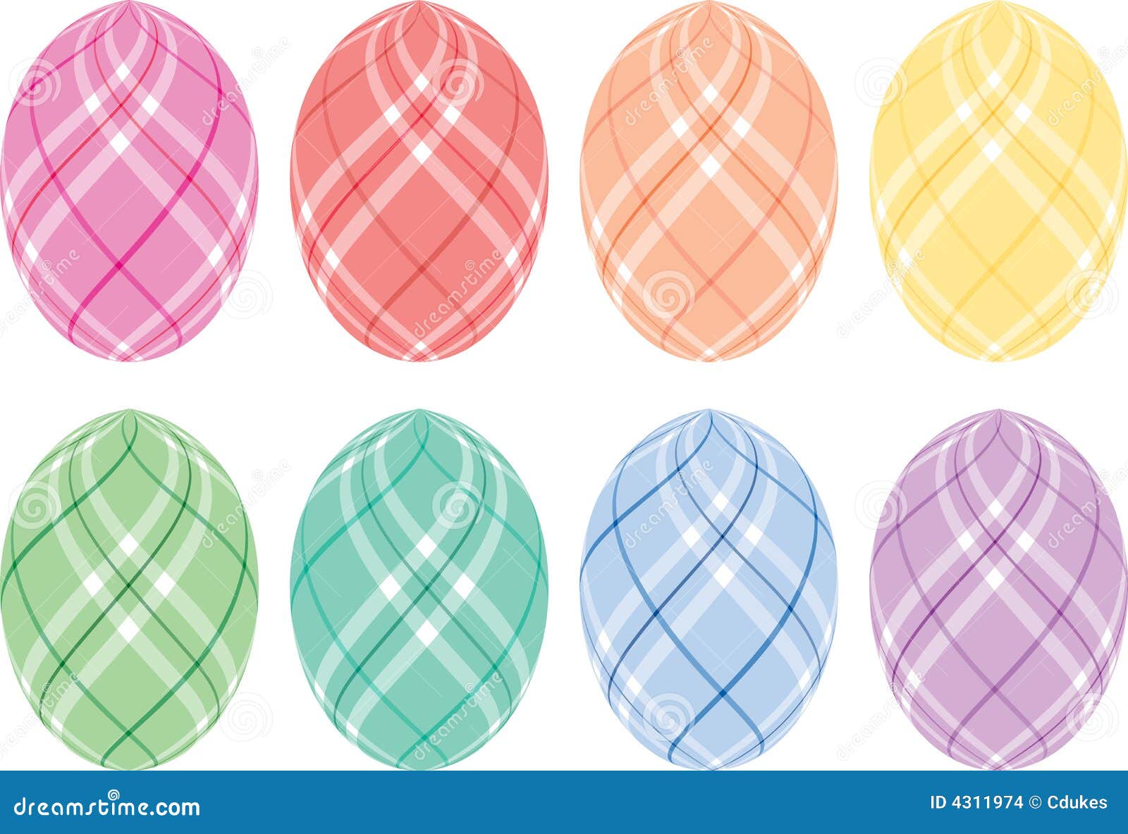 Pastel Plaid Easter Eggs stock vector. Illustration of pattern - 4311974