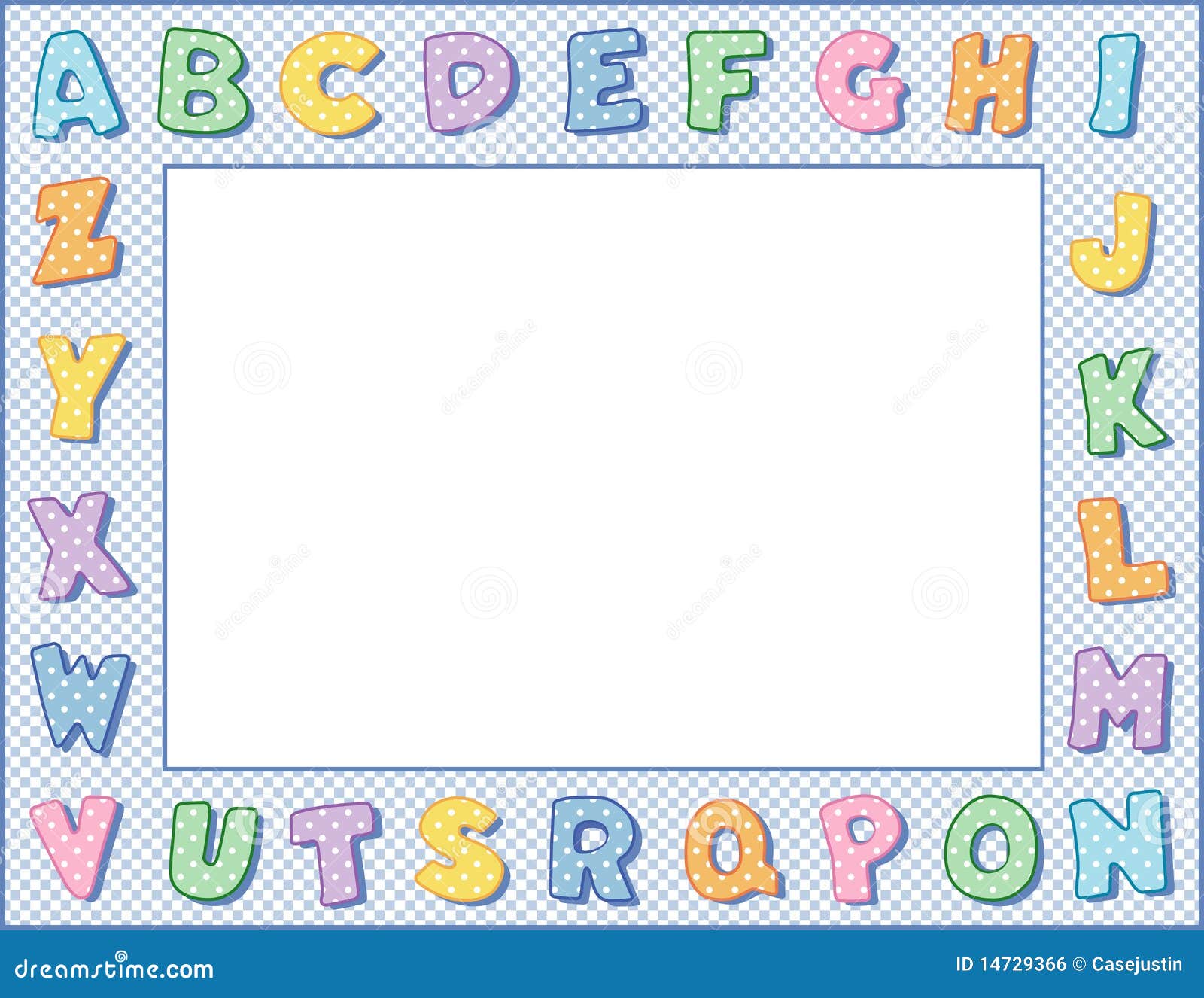 Alphabet Frame, Pastel Polka Dot Stock Vector - Illustration of pattern ...