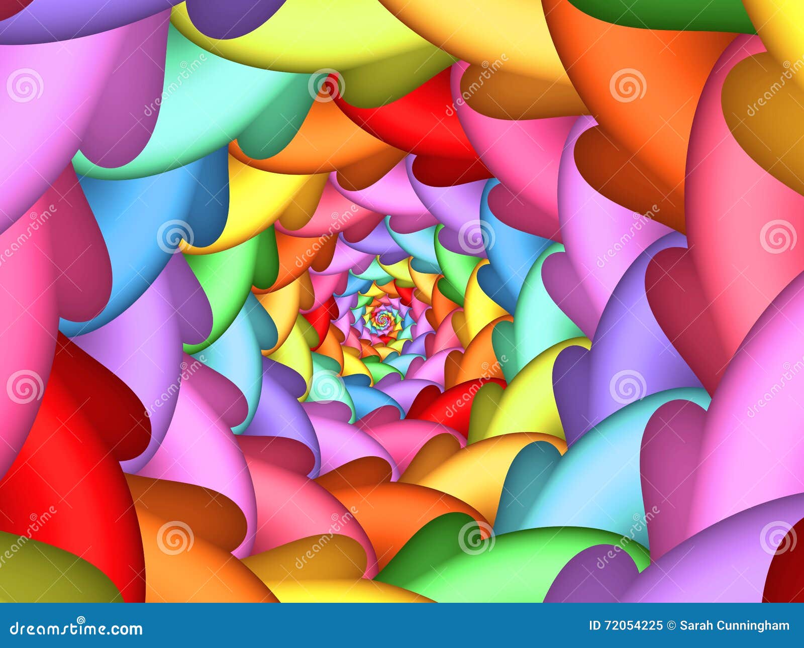 Pastel Psychedelic Rainbow Spiral Background Stock Illustration ...
