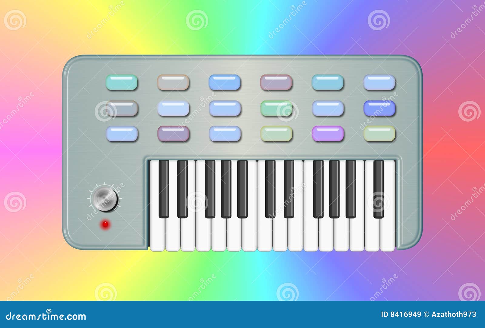 Pastel Psychedelic Retro Keyboard Stock Illustration - Illustration of ...