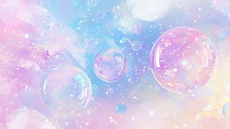 Pastel Rainbow Bubbles Background Stock Illustration - Illustration of ...