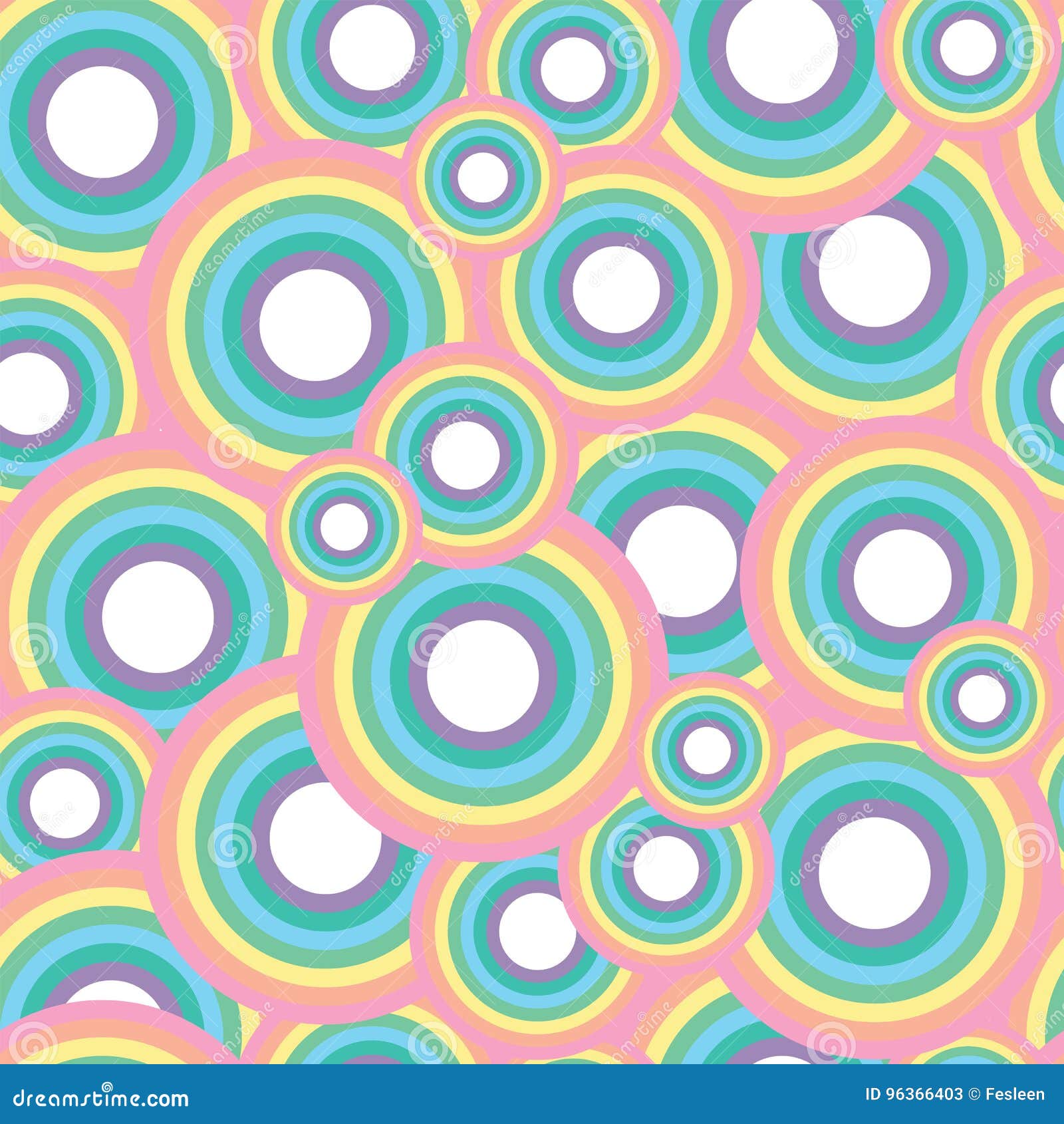 Pastel Rainbow Circle Vector Seamless Pattern Stock Vector ...