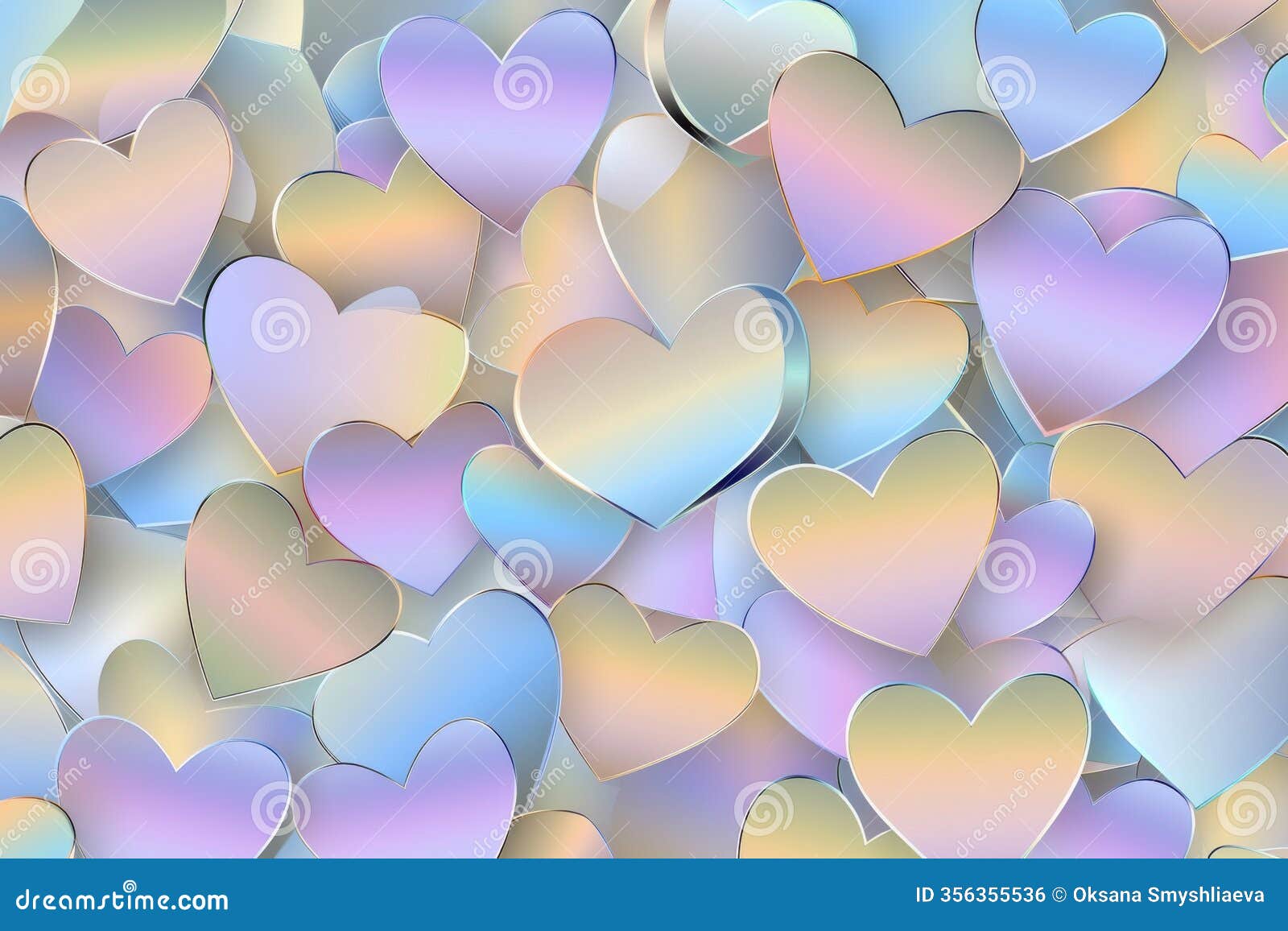 Pastel Rainbow Heart Pattern Background for Trendy Romantic Designs ...