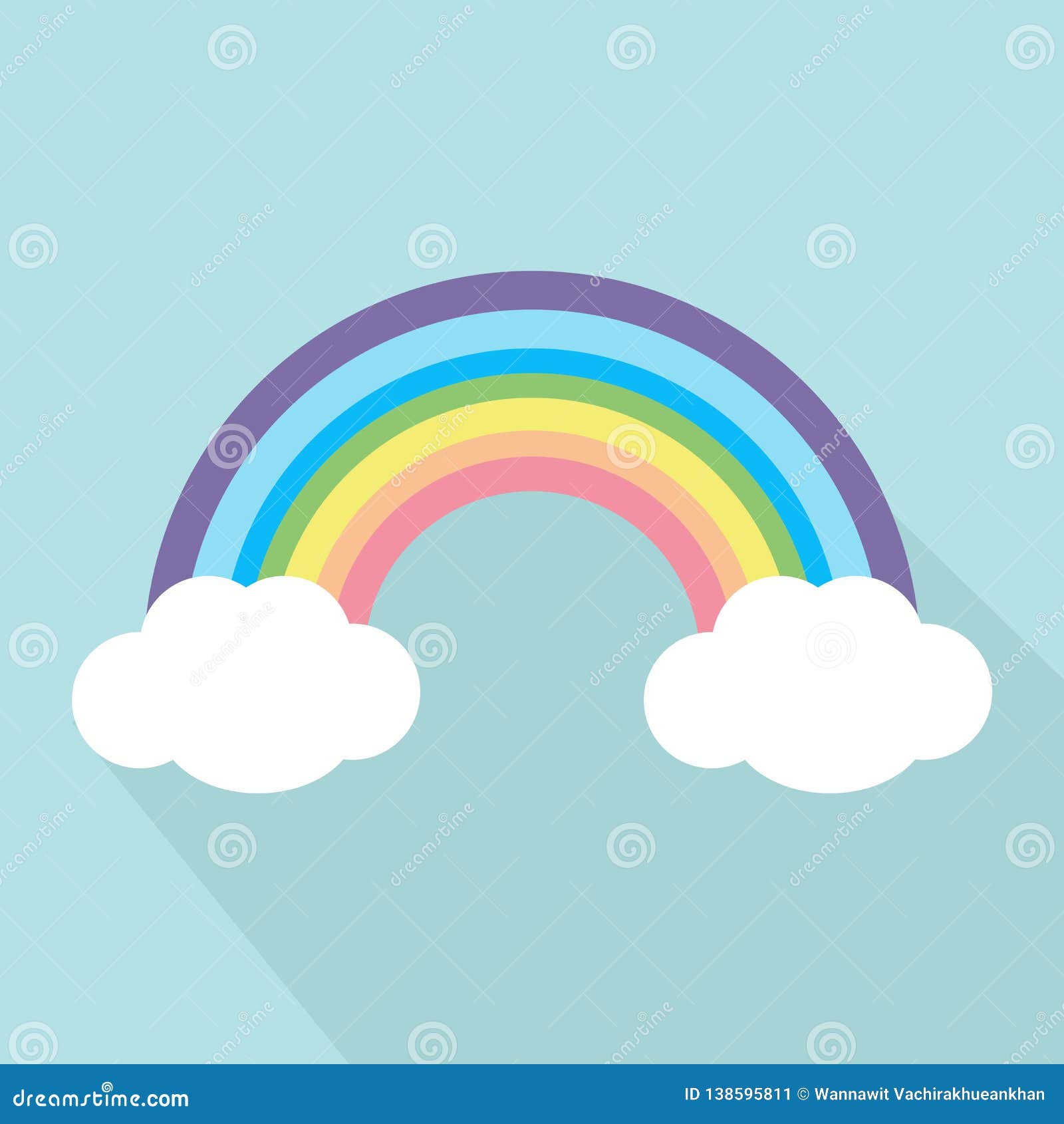 Pastel Rainbow with Long Shadow Stock Vector - Illustration of designs ...