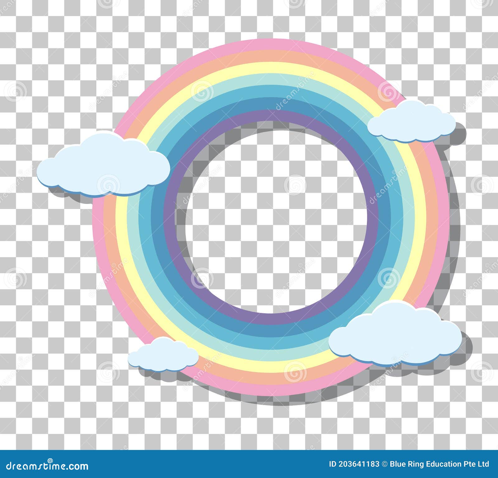 Pastel Rainbow Ring Frame Isolated on Transparent Background Stock ...