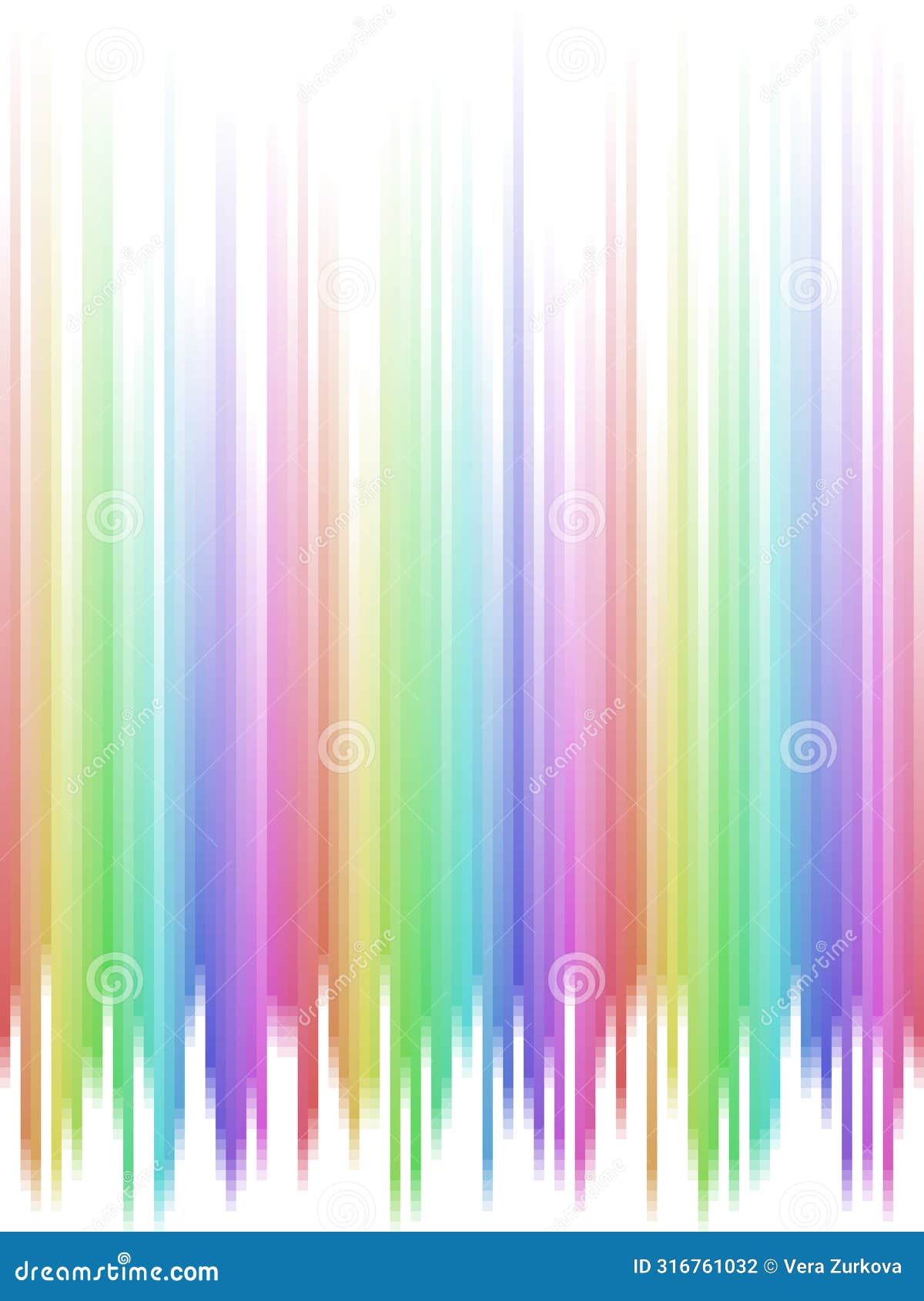 Pastel Rainbow Stripes Gradient with Squares Mosaic Pattern, White ...