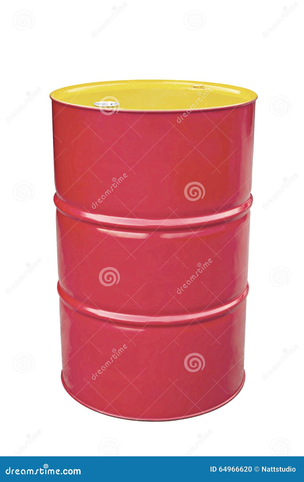 Pastel Red Metal Barrel Isolated on White. Stock Photo - Image of ...