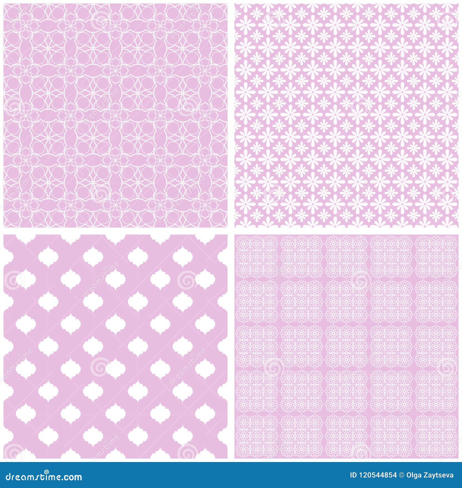 Pastel Retro Different Vector Seamless Patterns. Stock Illustration ...