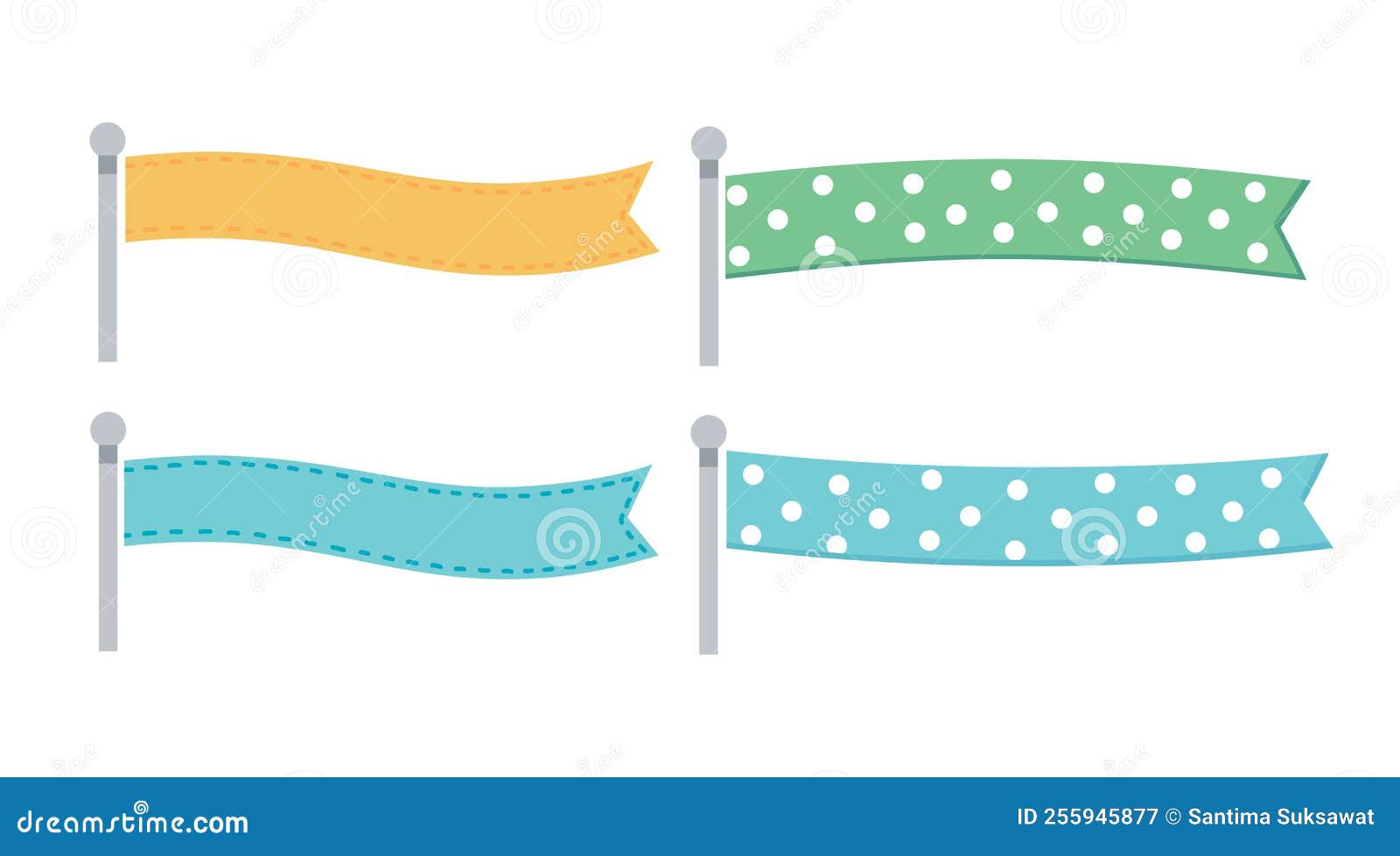 Pastel Ribbon Banner Set. Vector Illustration Stock Vector ...
