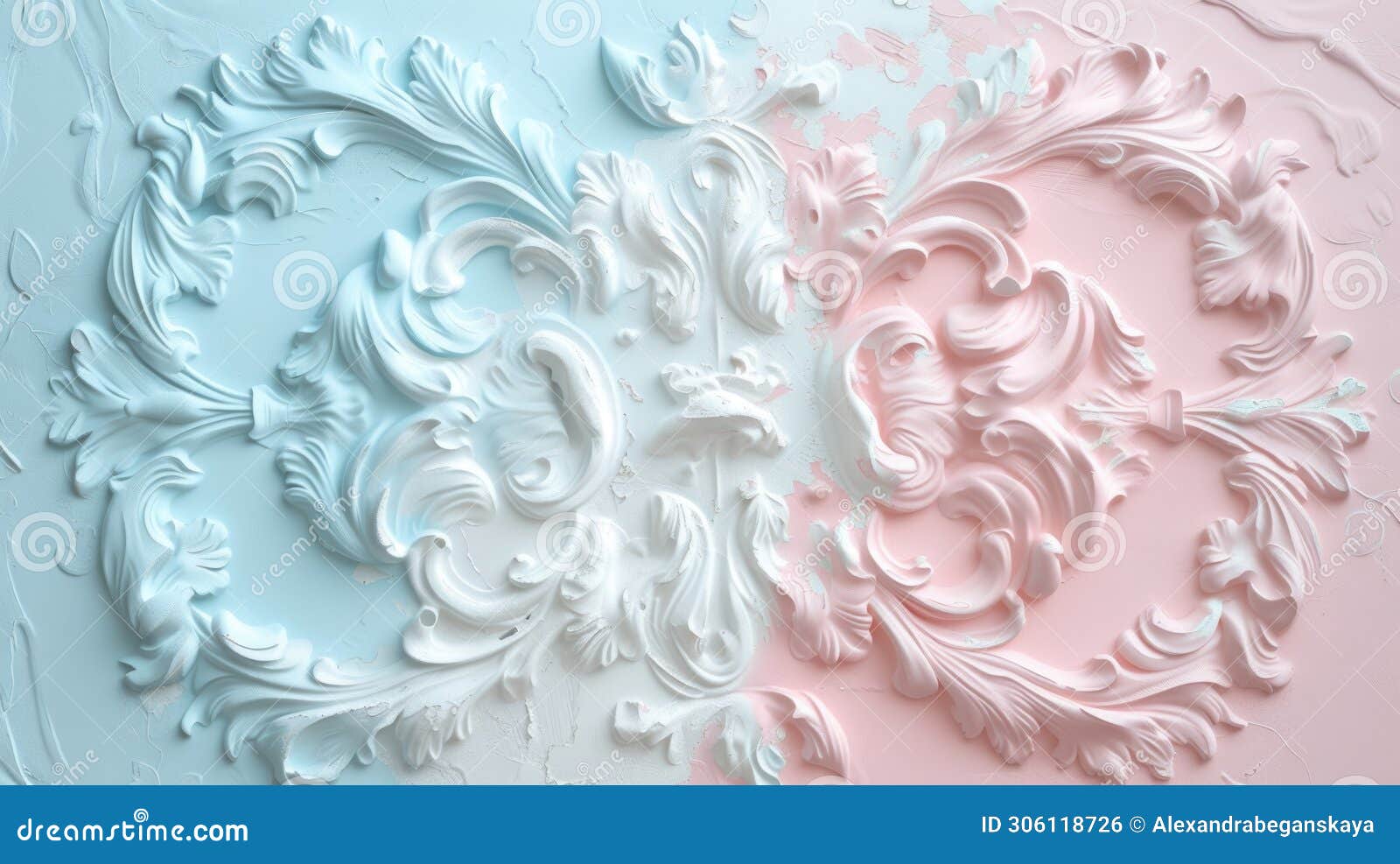 Pastel Rococo Relief Sculpture Stock Illustration - Illustration of ...