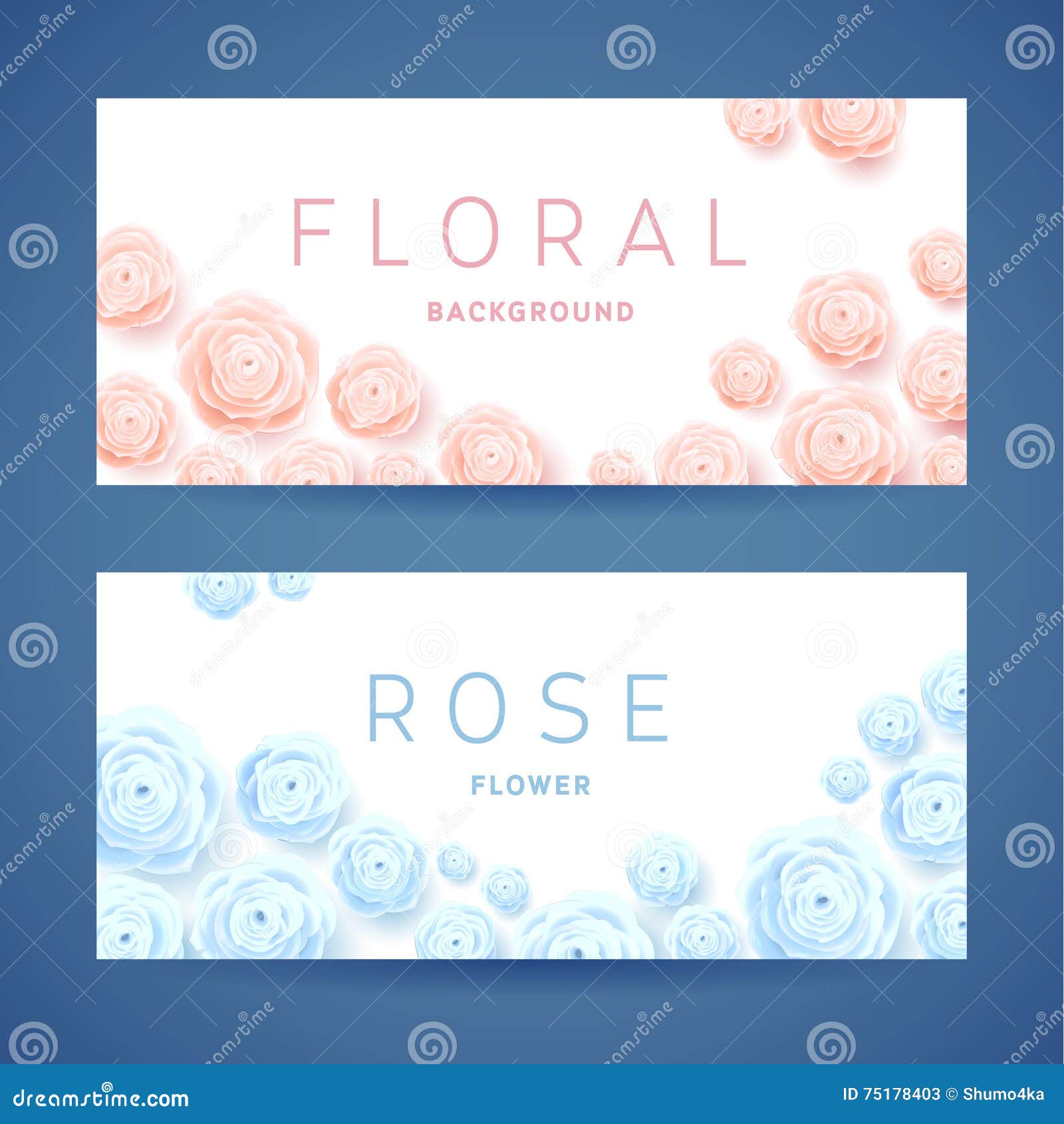Pastel Roses on White Background. Vector Poster Stock Illustration ...