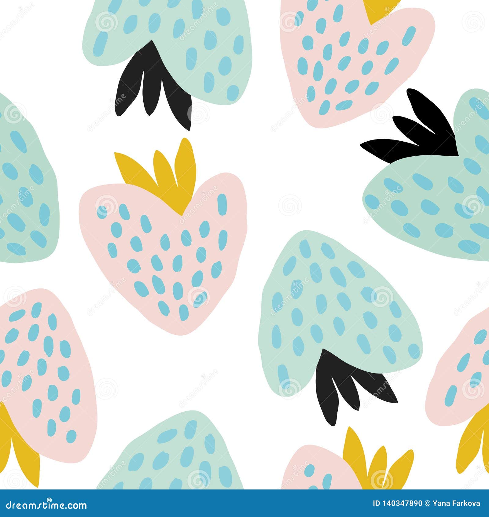 Pastel Seamless Pattern with Berries Stock Vector - Illustration of ...