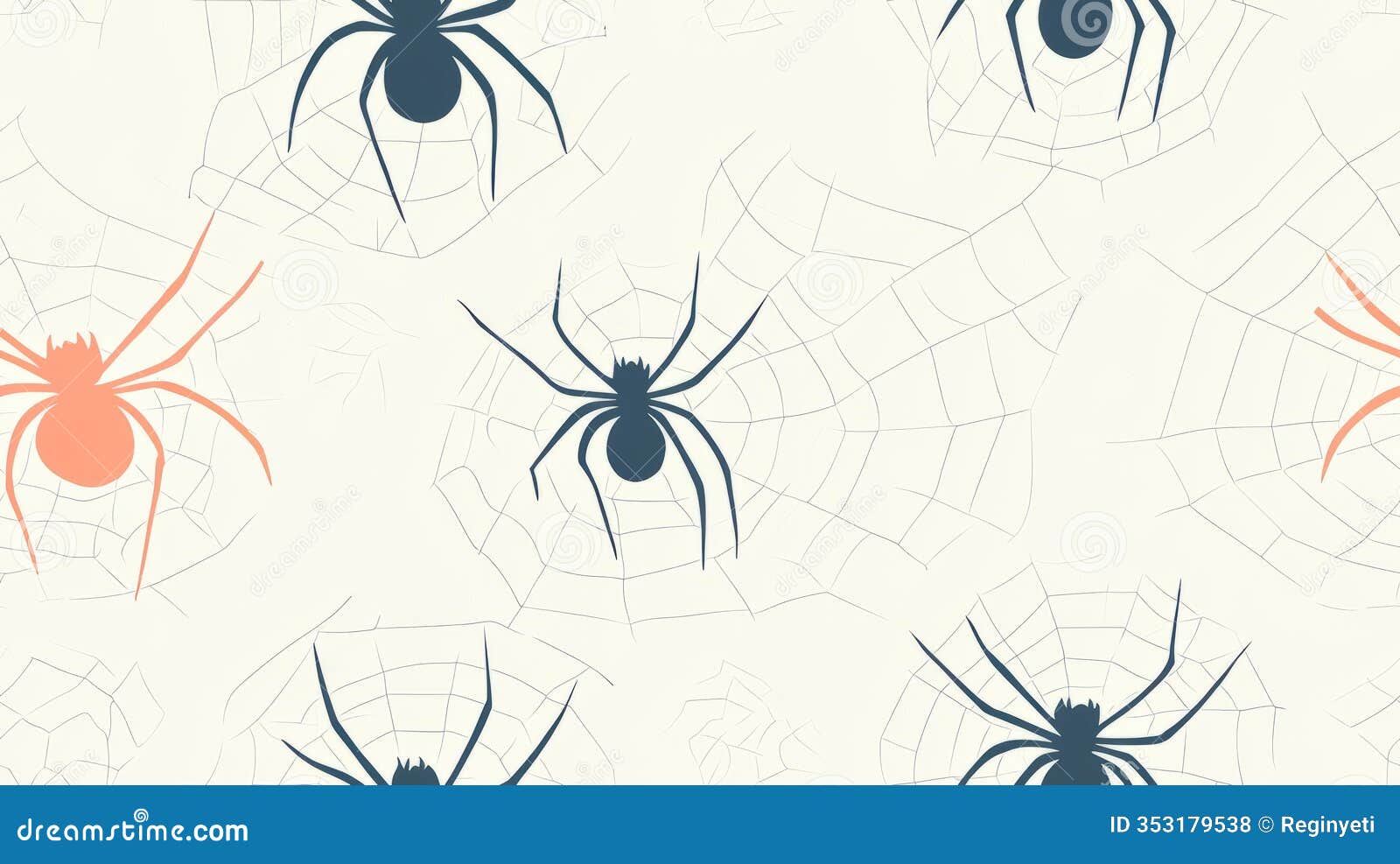 Pastel Seamless Spider Web Pattern in Minimalist Flat Style Stock ...