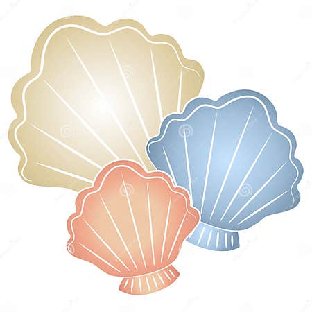 Pastel Seashells Clip Art stock illustration. Illustration of patterned ...