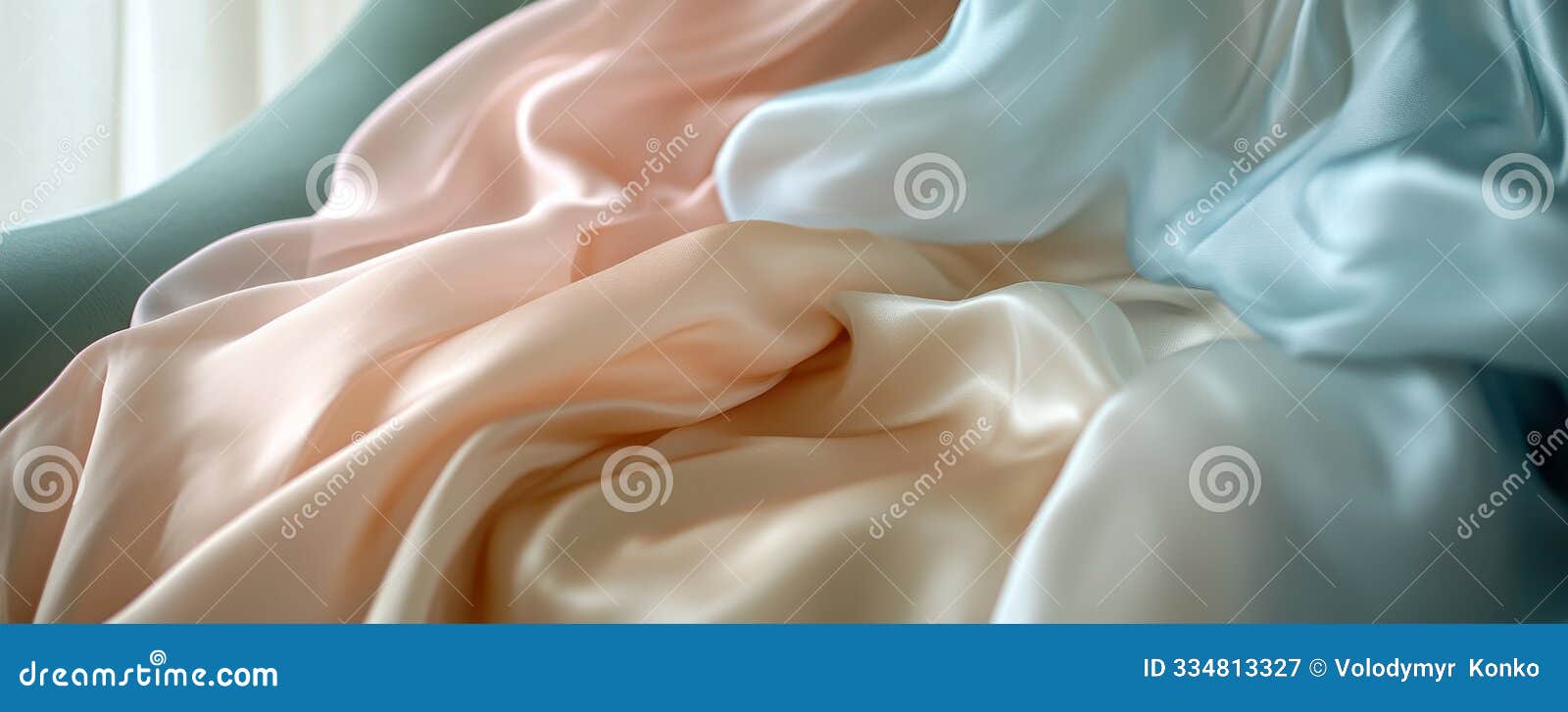 Pastel Silk Fabric Draped on a Chair, Soft Texture. Interior Design and ...