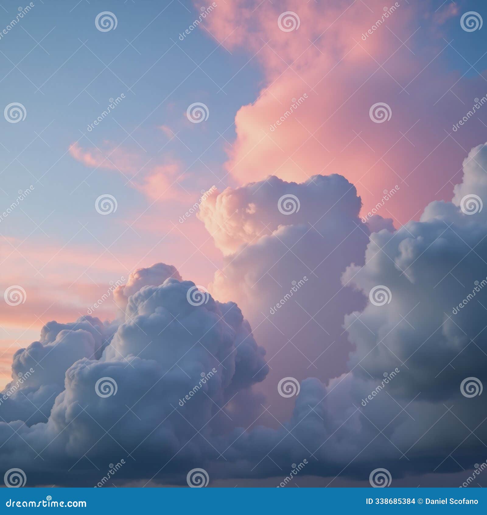 Pastel Sky Illustration Depicting Shifting Clouds Stock Illustration ...