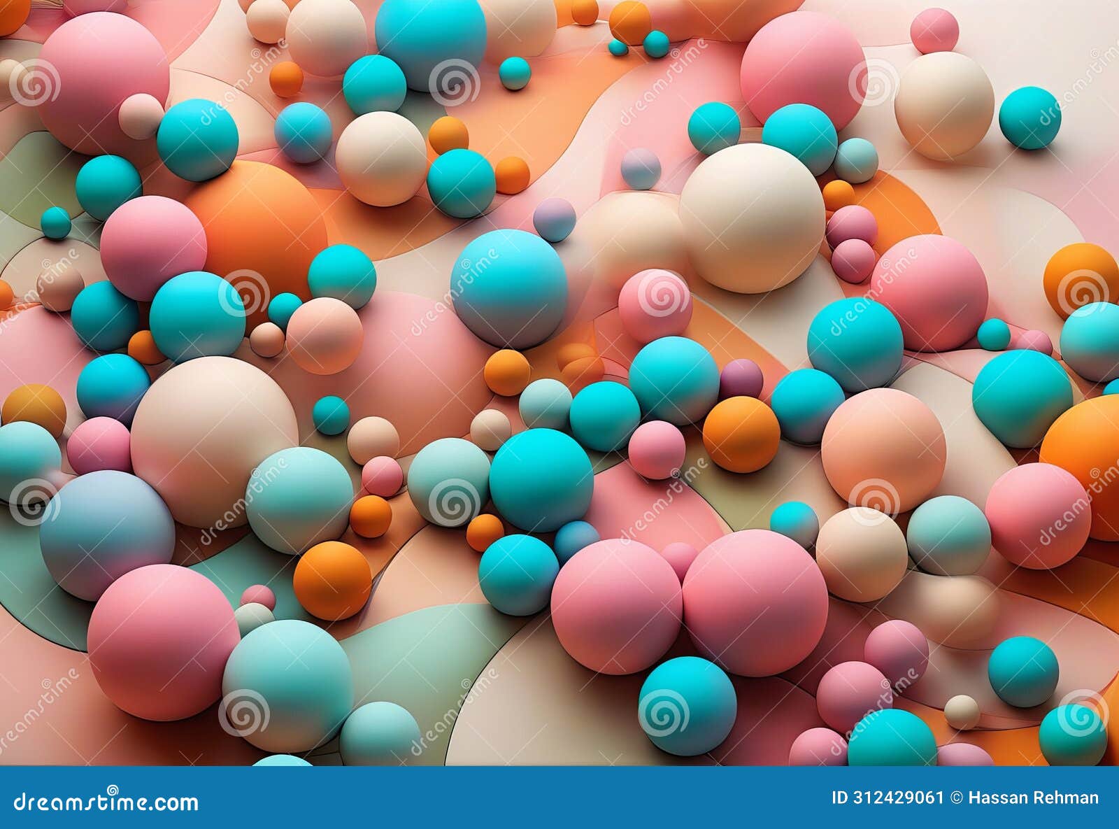 Pastel Spheres Dancing in Abstract Elegance Stock Illustration ...