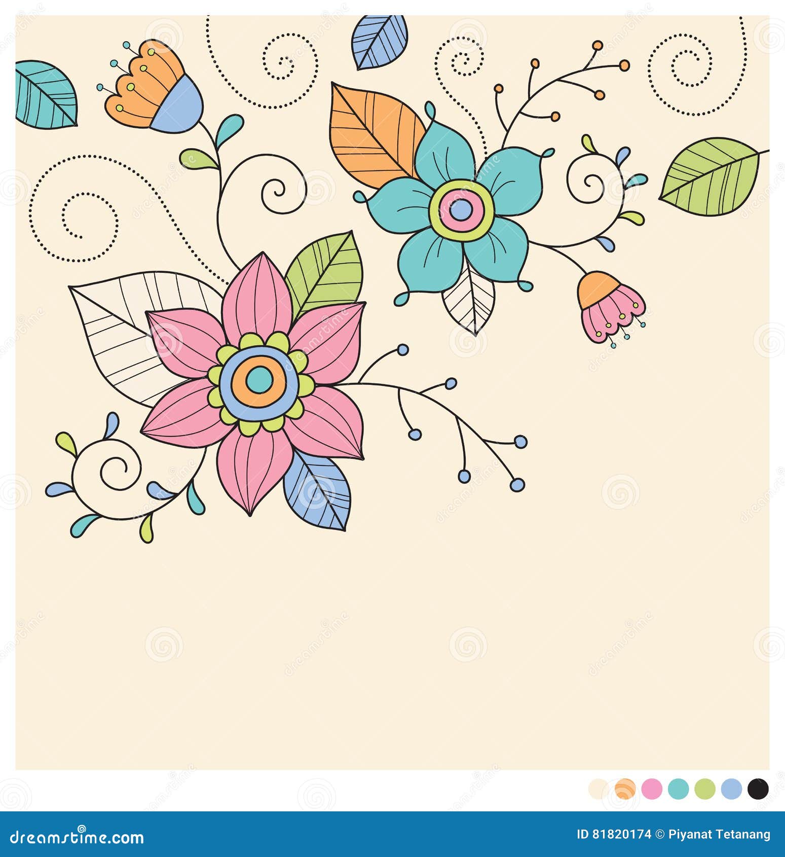 Pastel Spring Flowers Background Stock Vector - Illustration of pastel ...