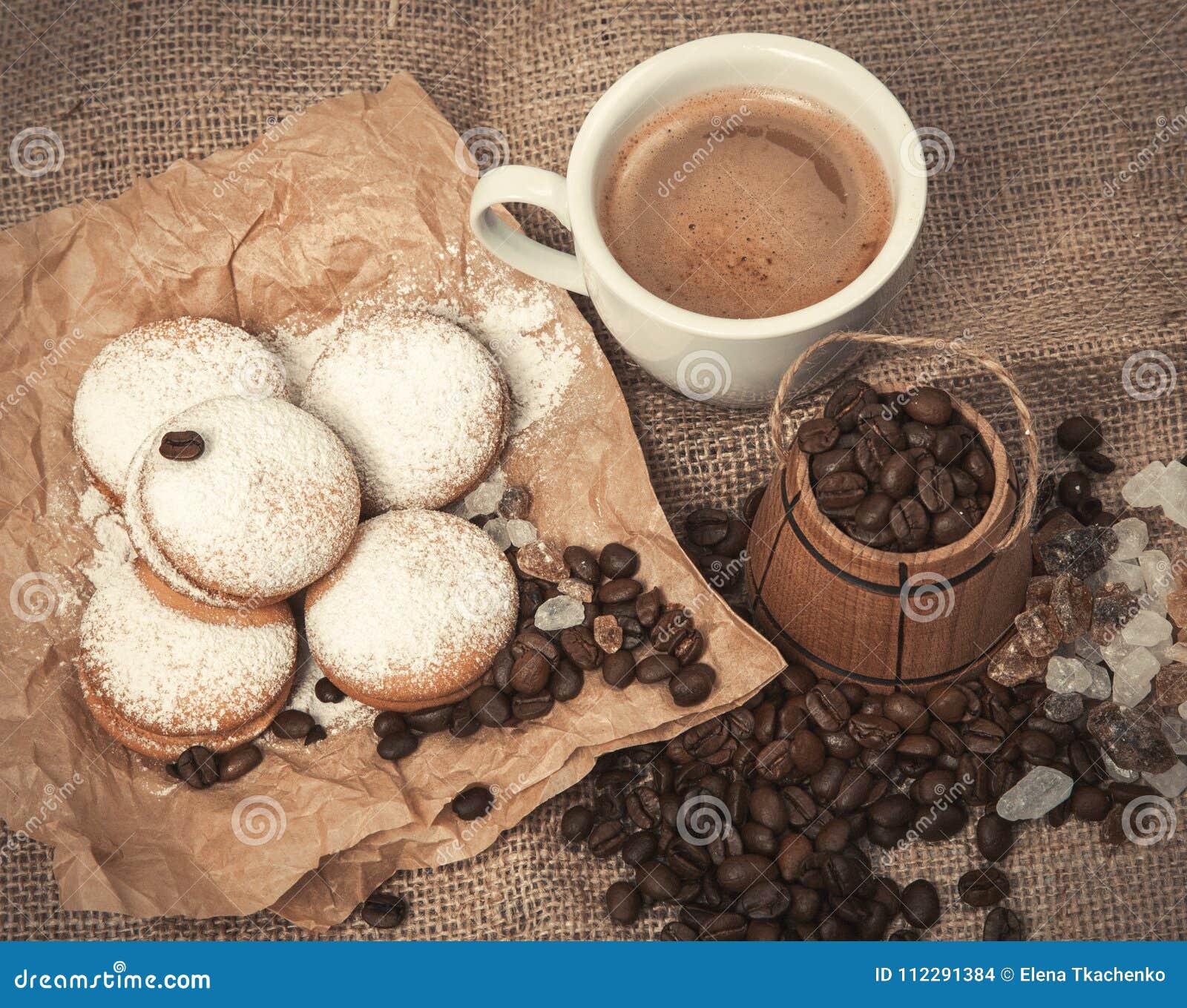 Pastel Still Life of Coffee, Biscuits Stock Photo - Image of still ...