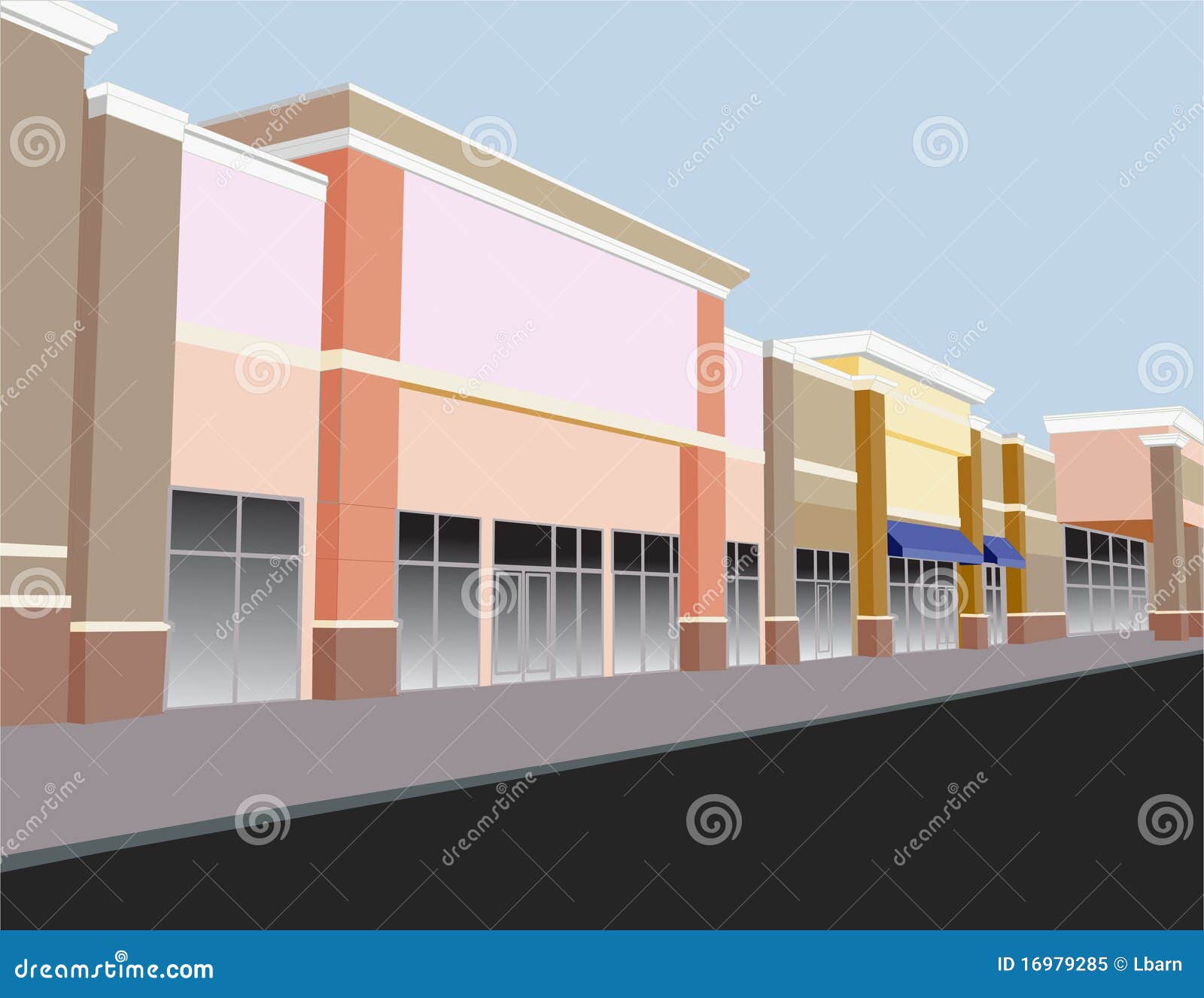 Strip Mall Line Icons Collection. Retail, Shopping, Plaza, Stores ...