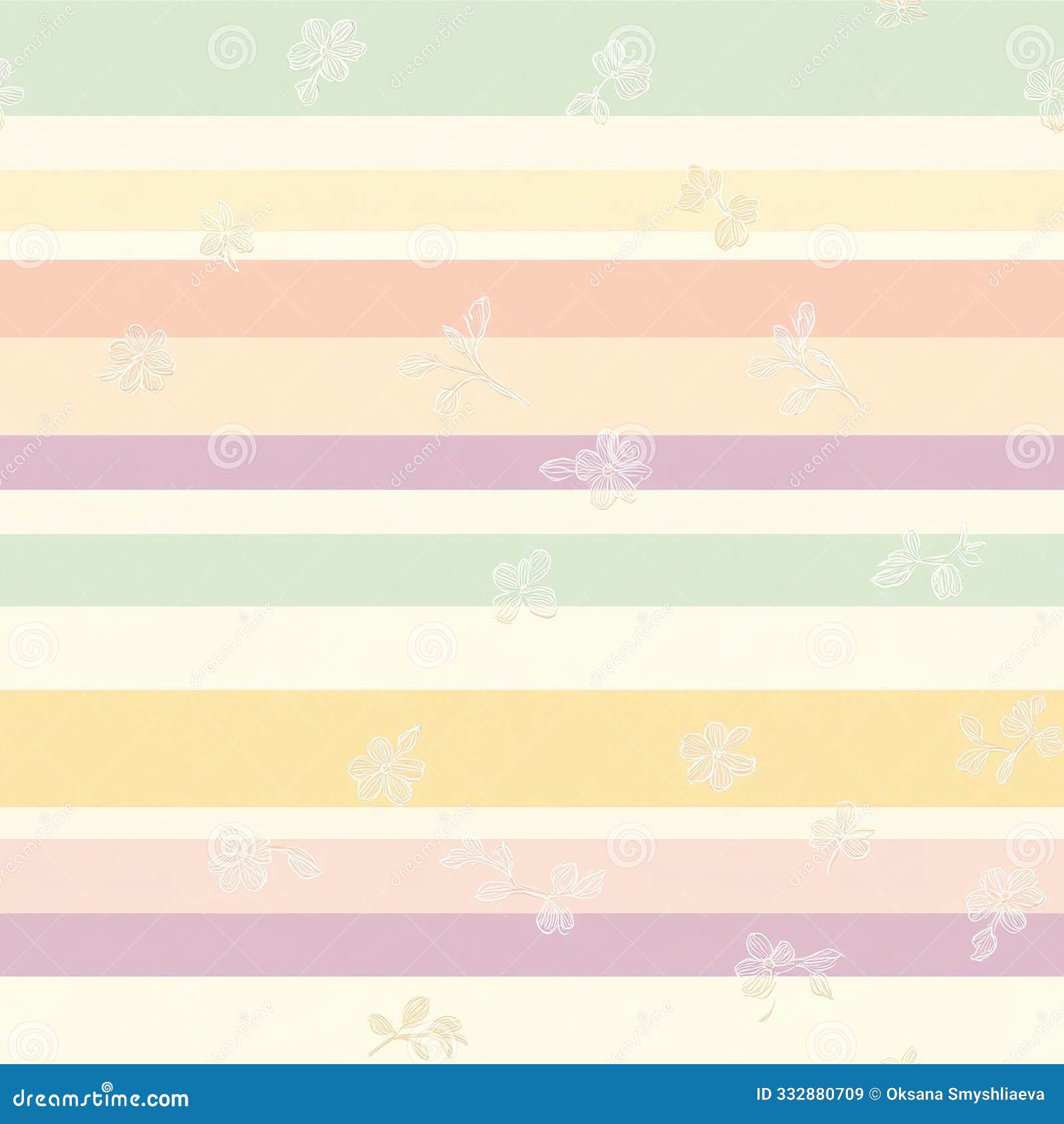 Pastel Stripes and Floral Patterns Background Wallpaper Design Stock ...